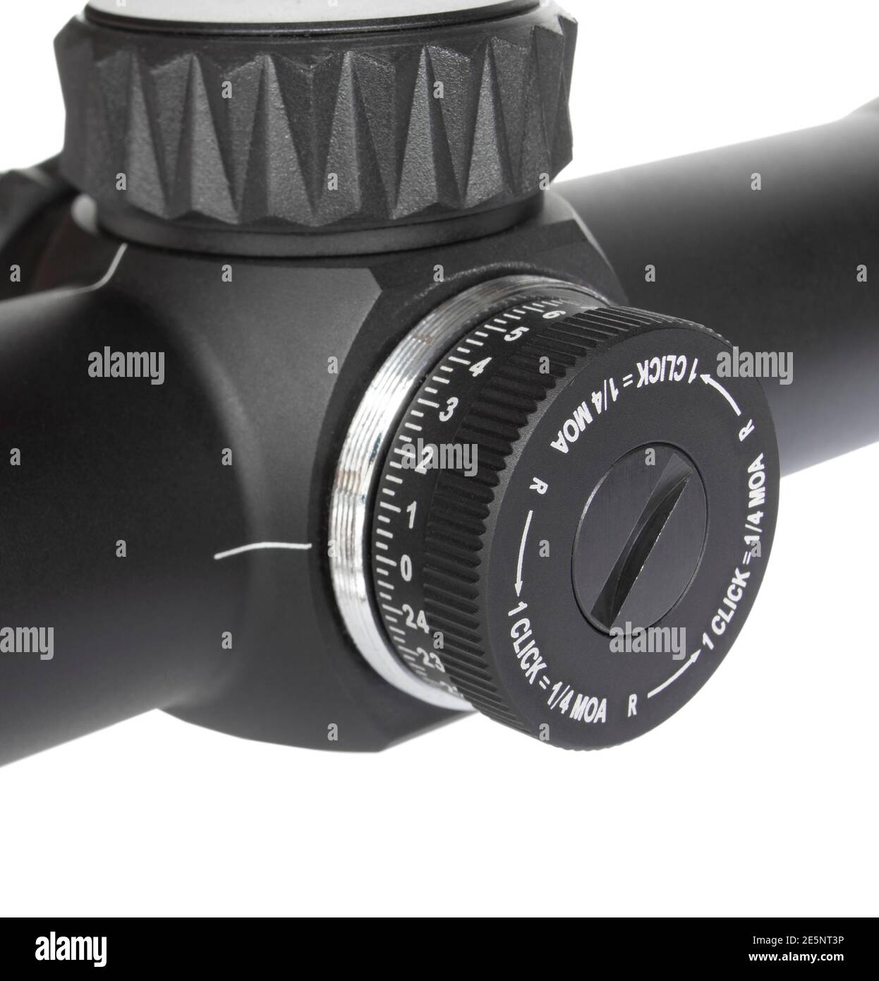 Windage adjustment dial on a sniper scope isolated on white Stock Photo ...