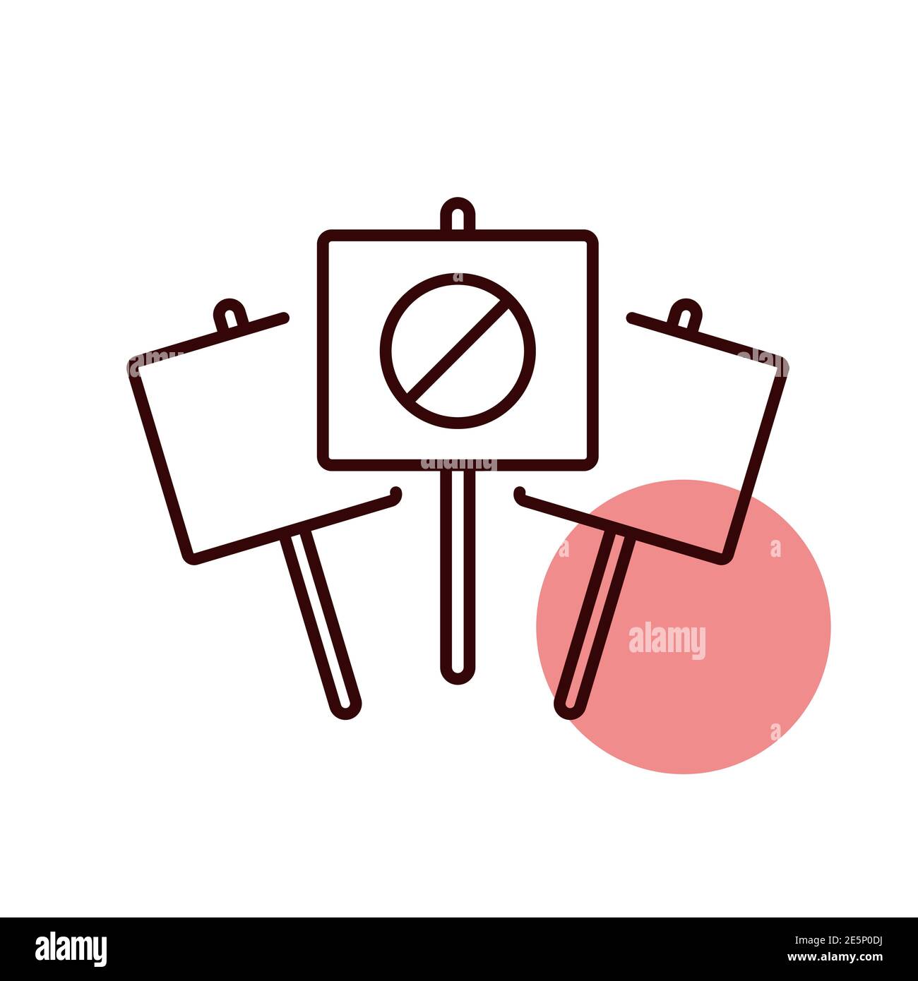 Three placard, big sign, banner, card vector icon. Demonstration ...
