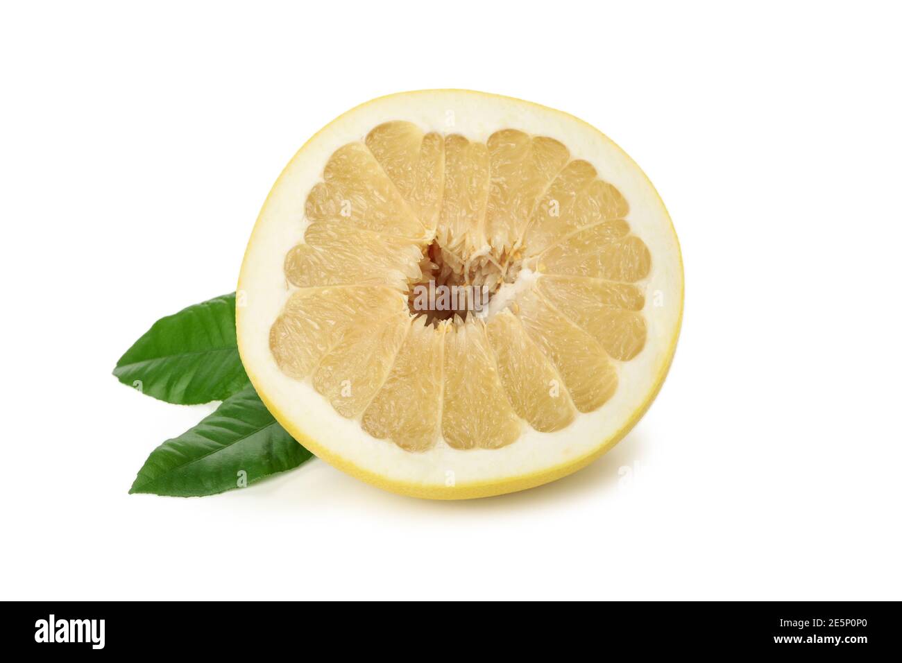 Half of pomelo fruit isolated on white background Stock Photo - Alamy