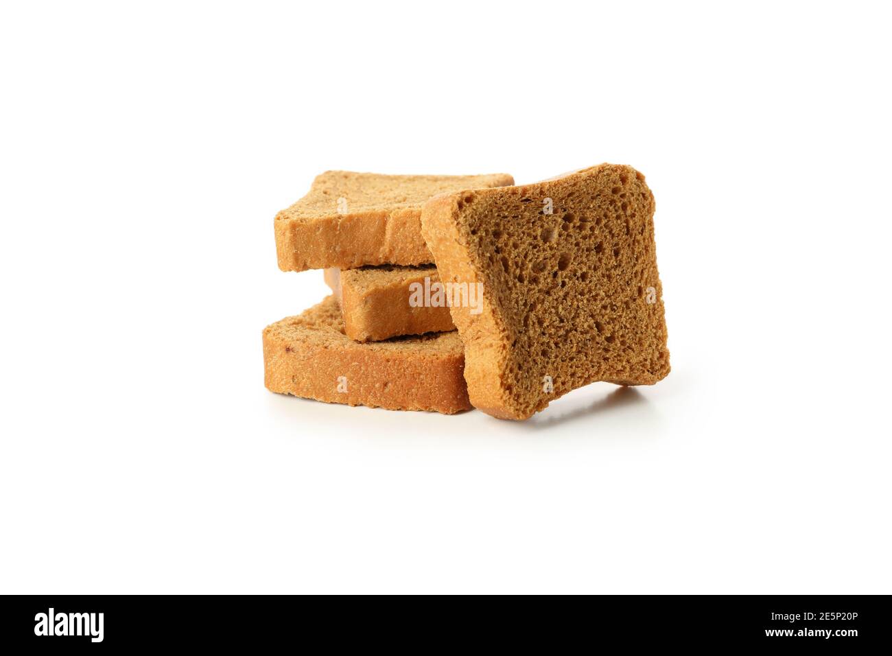 Pile of bread pieces isolated on white background Stock Photo - Alamy