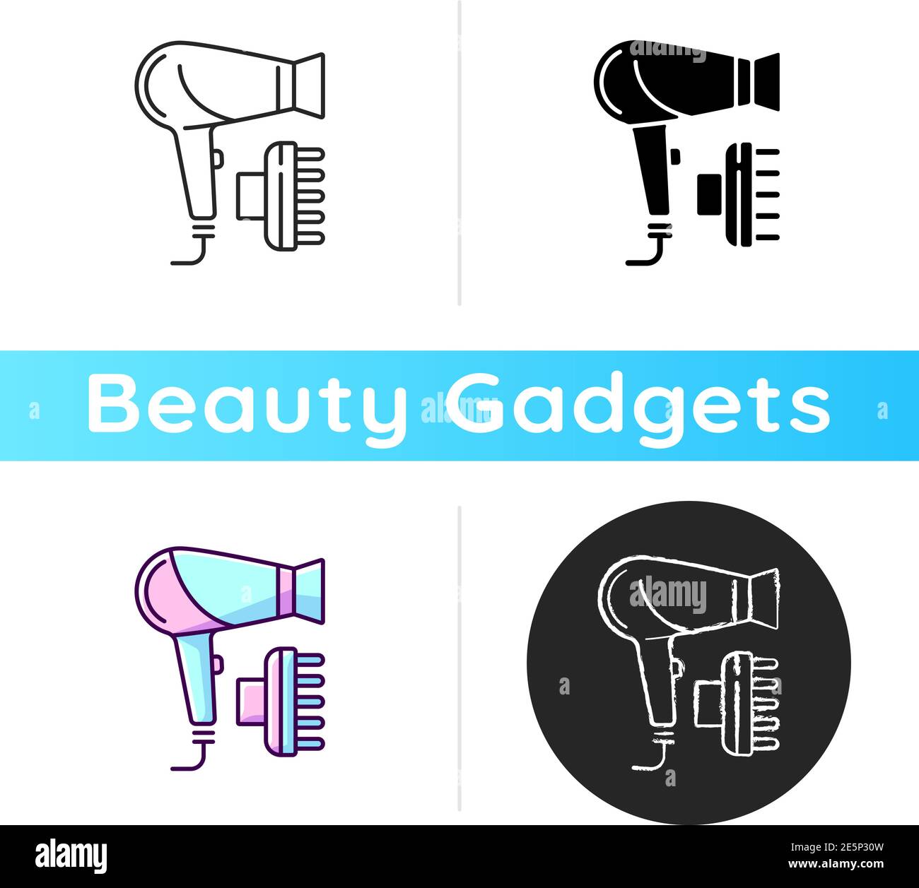 Blow dry line icon Stock Vector Images - Alamy