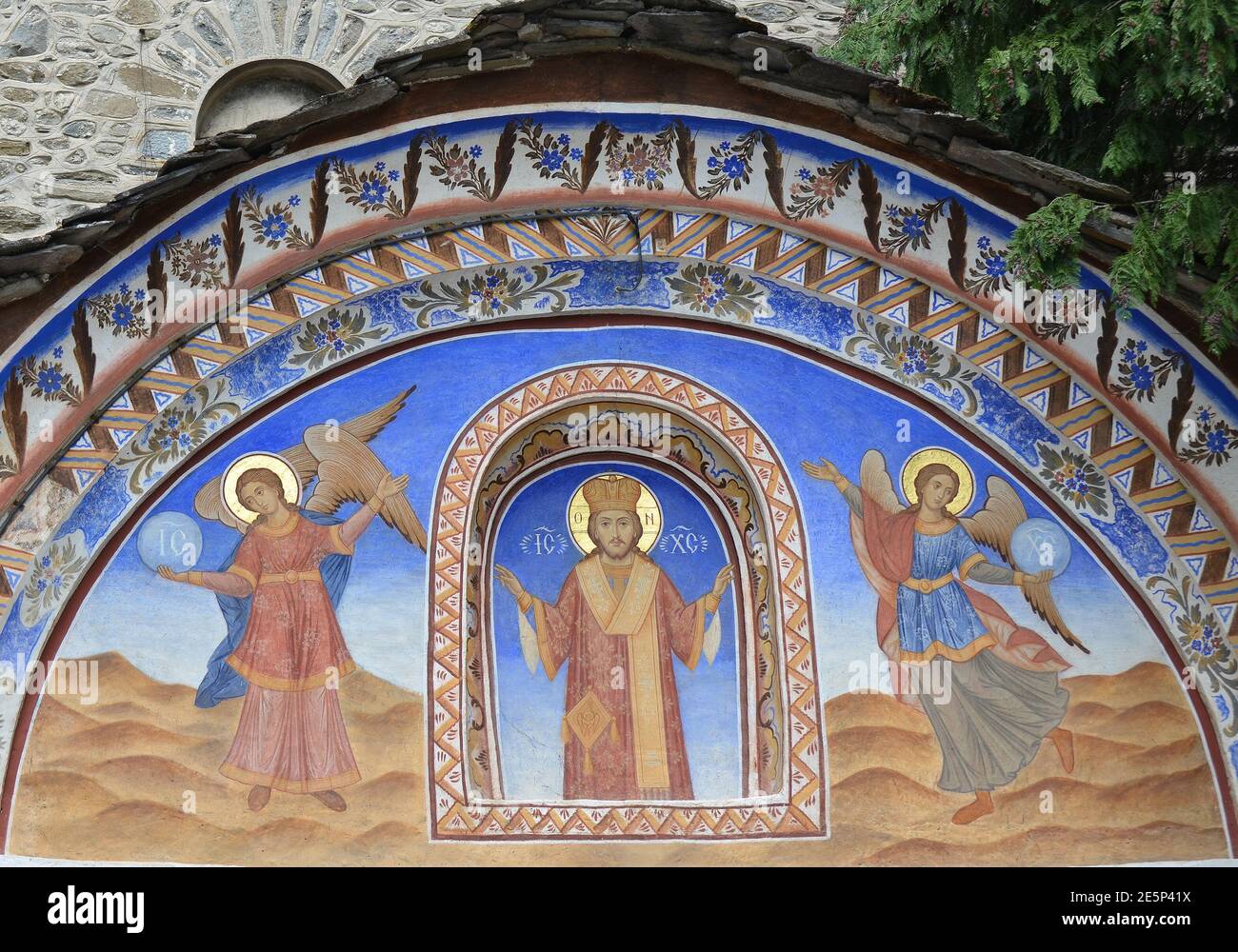 Entrance with painted icons at Rila Monastery, Bulgaria Stock Photo - Alamy