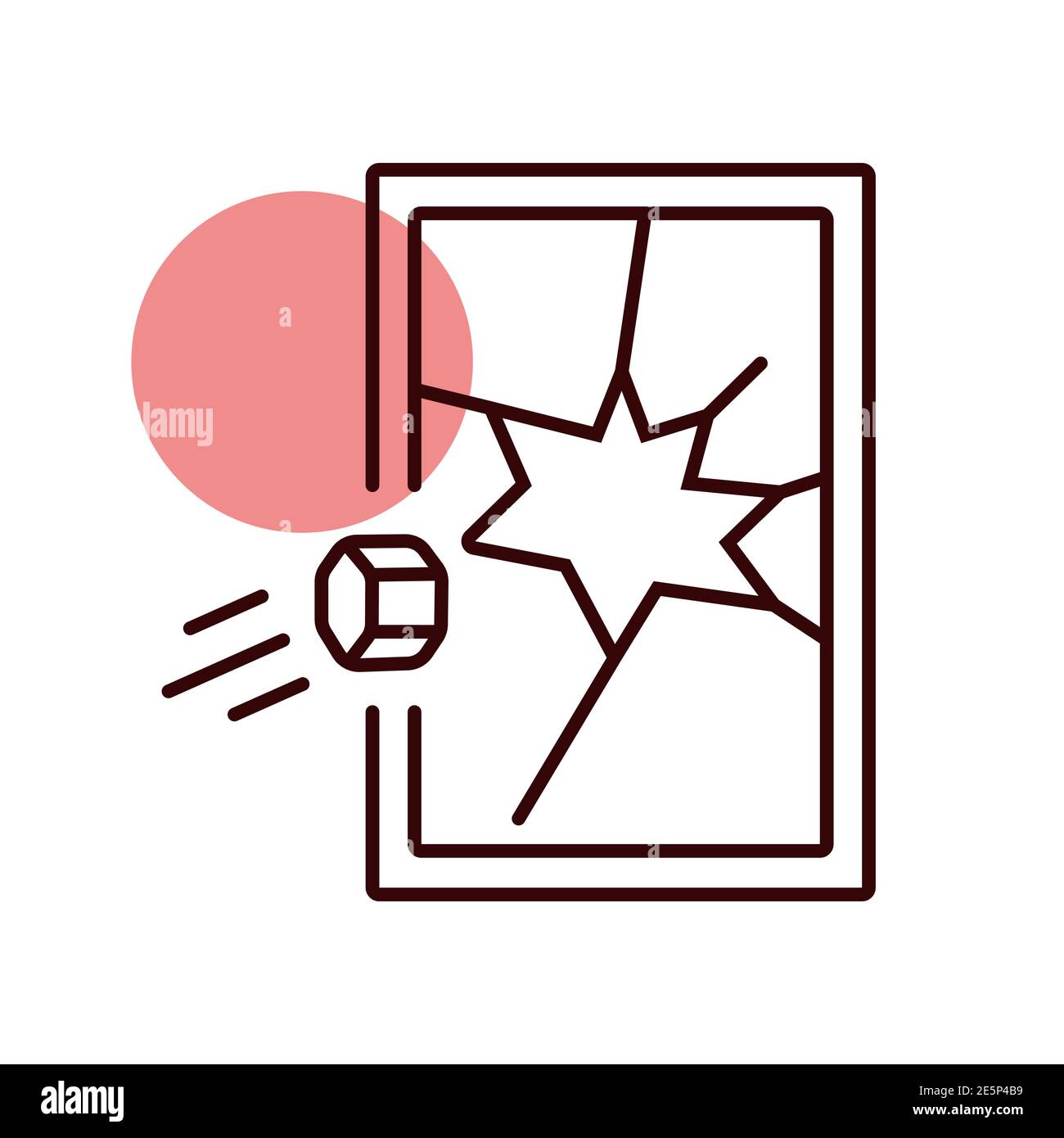 Broken store vector icon. Broken windows and facades of store buildings ...
