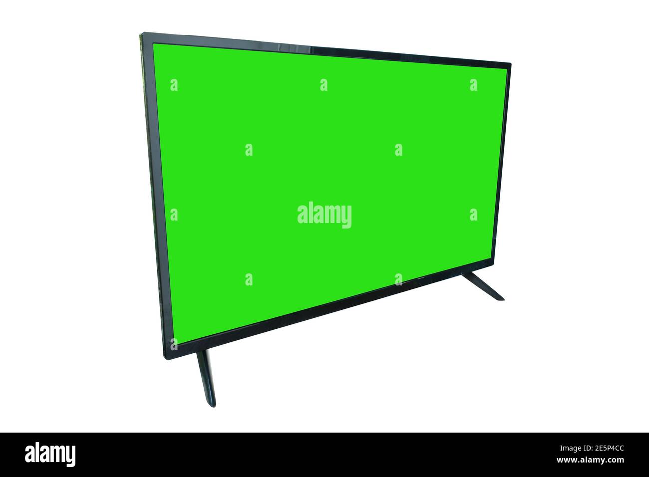 digital television with green screen on white background Stock Photo ...