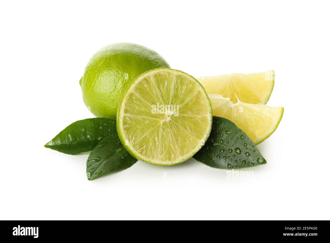 Fresh ripe lime isolated on white background Stock Photo - Alamy