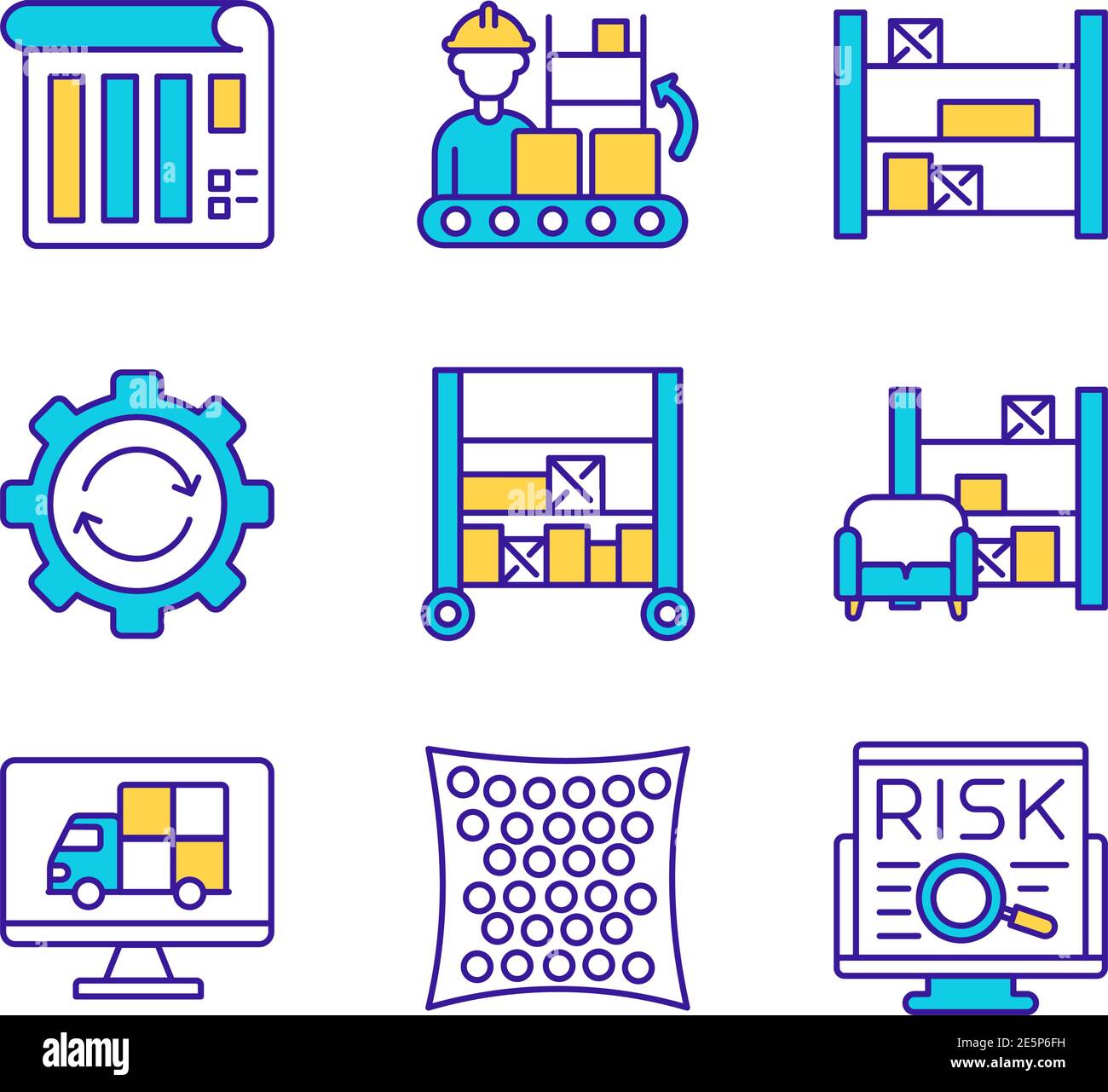 Warehouse management RGB color icon Stock Vector Image & Art - Alamy