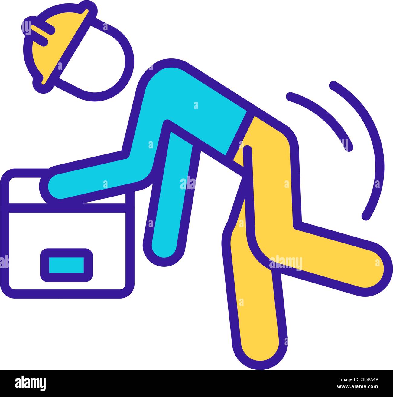 Warehouse worker accident precaution RGB color icon Stock Vector Image ...