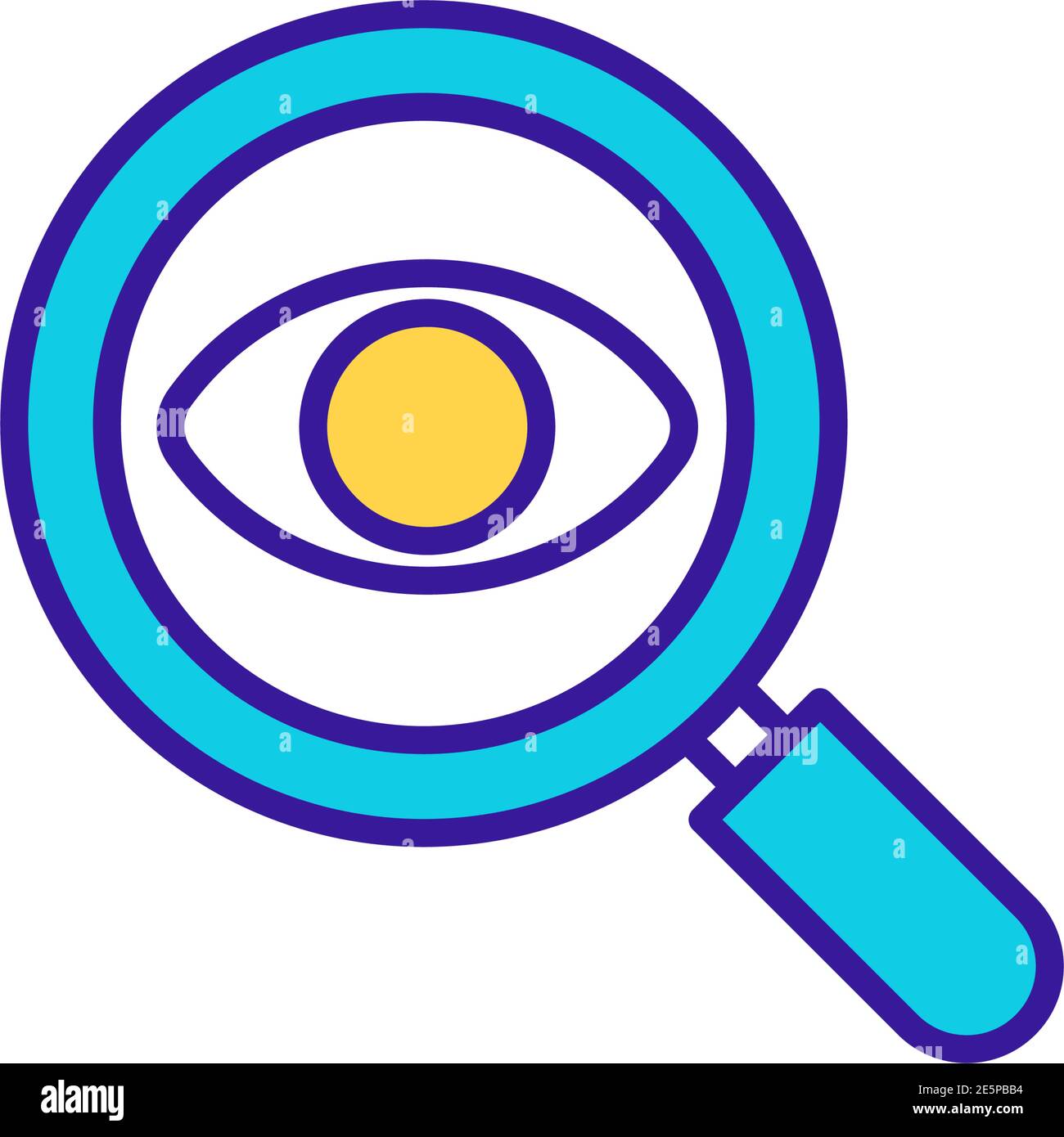 Investigation with magnifier RGB color icon Stock Vector Image & Art ...