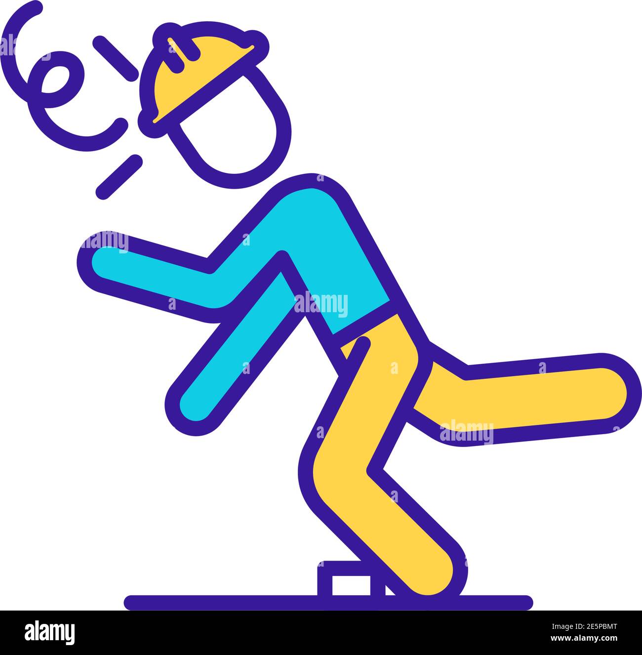 Warehouse worker accident prevention RGB color icon Stock Vector Image ...