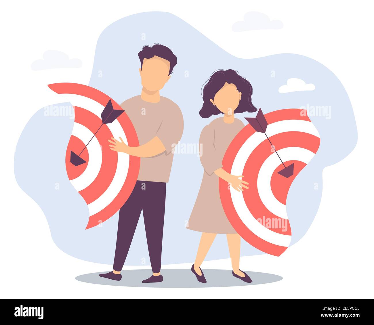 Vector illustration separating the two halves, relationships and ...