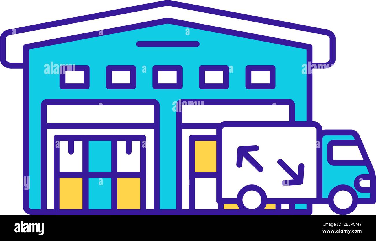Storehouse delivery RGB color icon Stock Vector Image & Art - Alamy