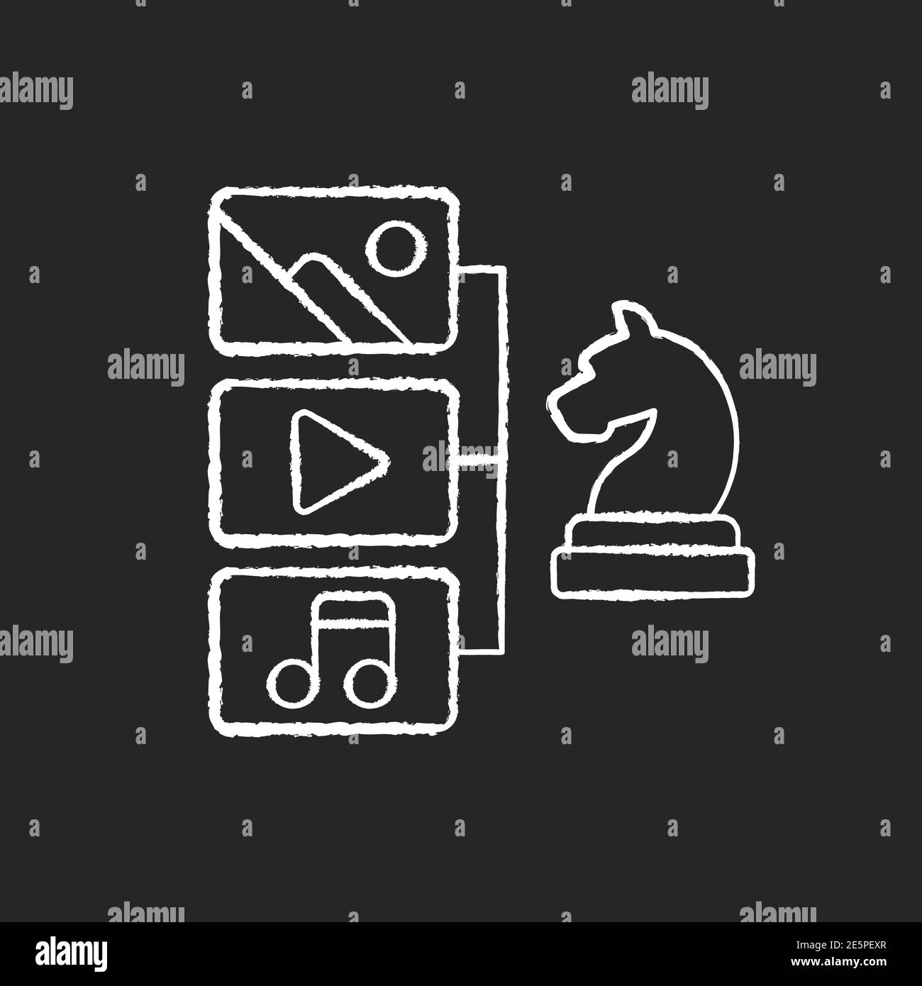 Content strategy chalk white icon on black background Stock Vector ...