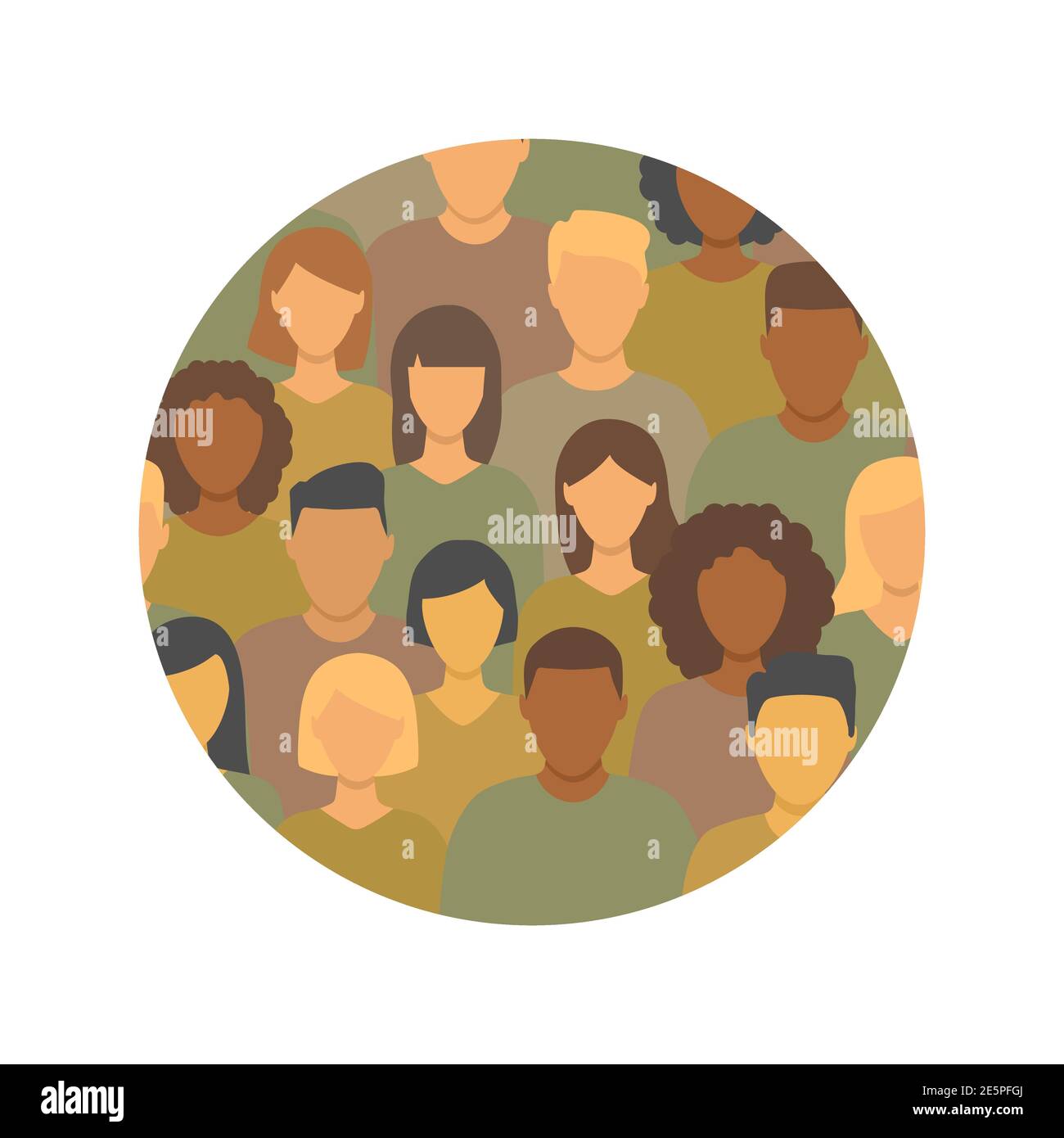 Diverse multicultural group of people standing together in round shape ...