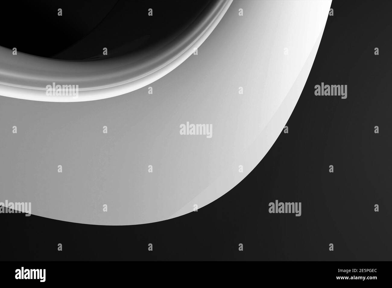 Shinny abstract computer generated white 3D distorted wave like shape ...