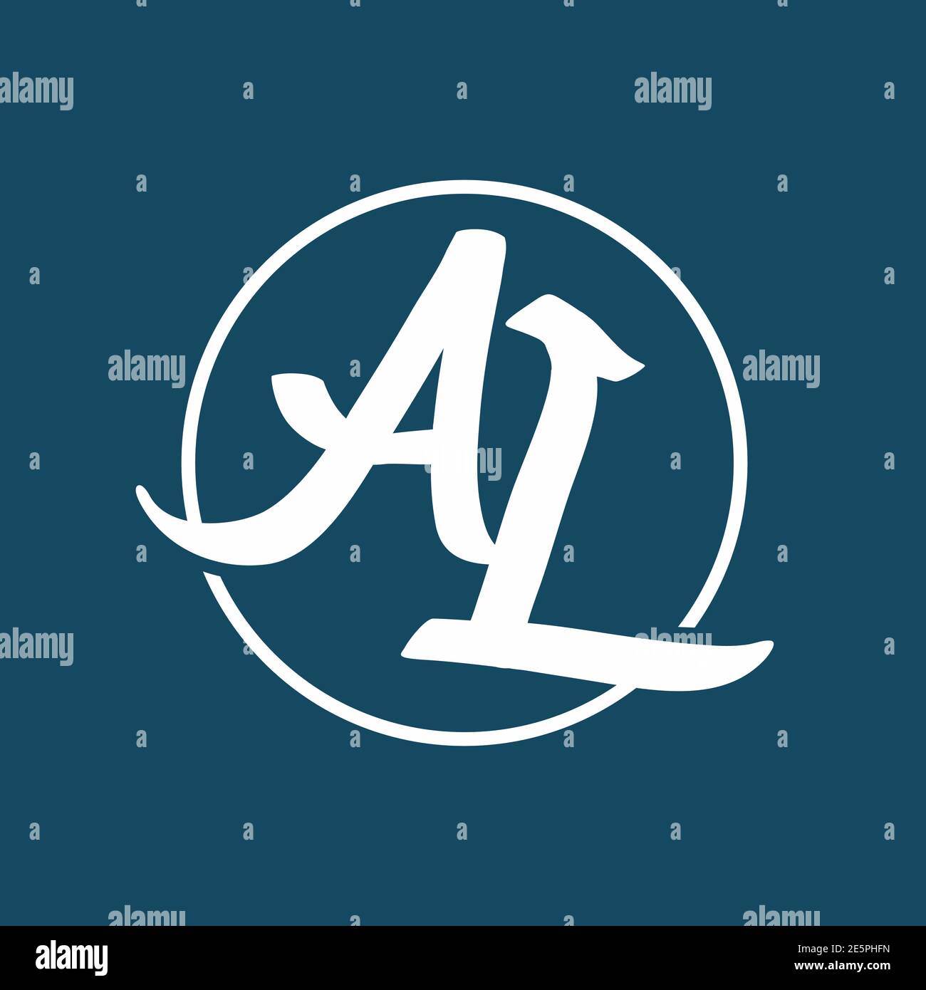 A and L signature letter in circle and blue background editable vector ...