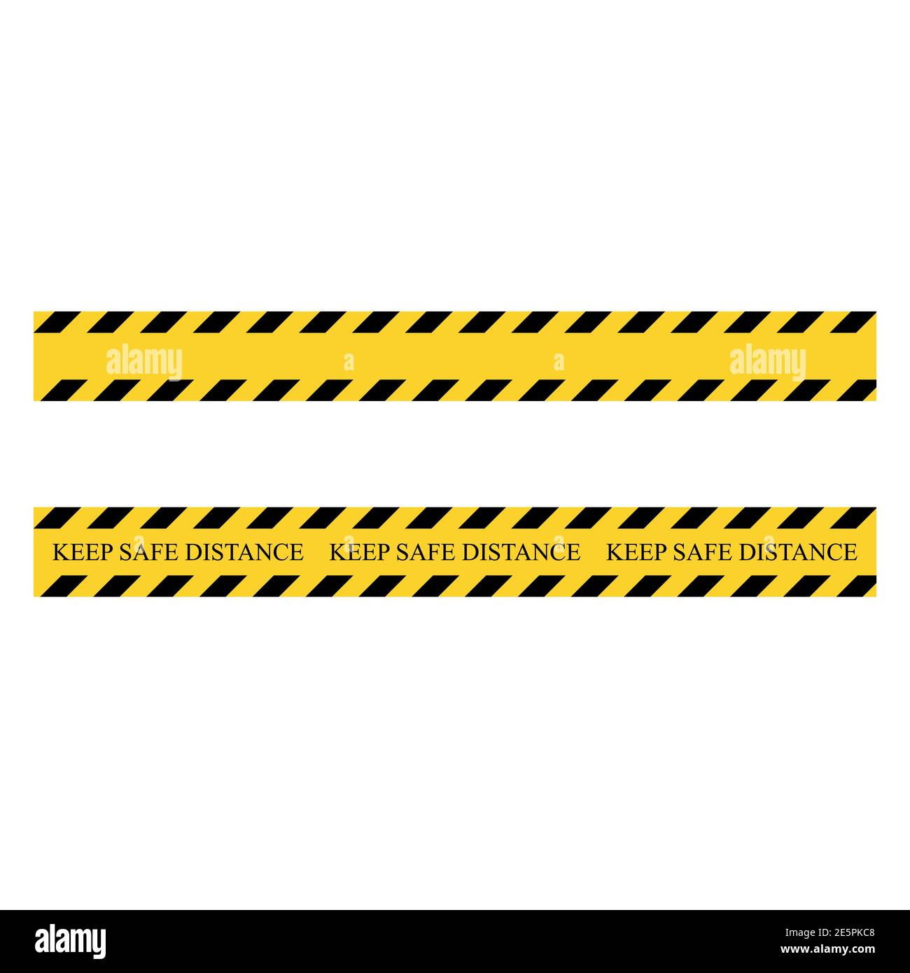 Keep safe distance stripe. Yellow and black set stripes. Barricade ...