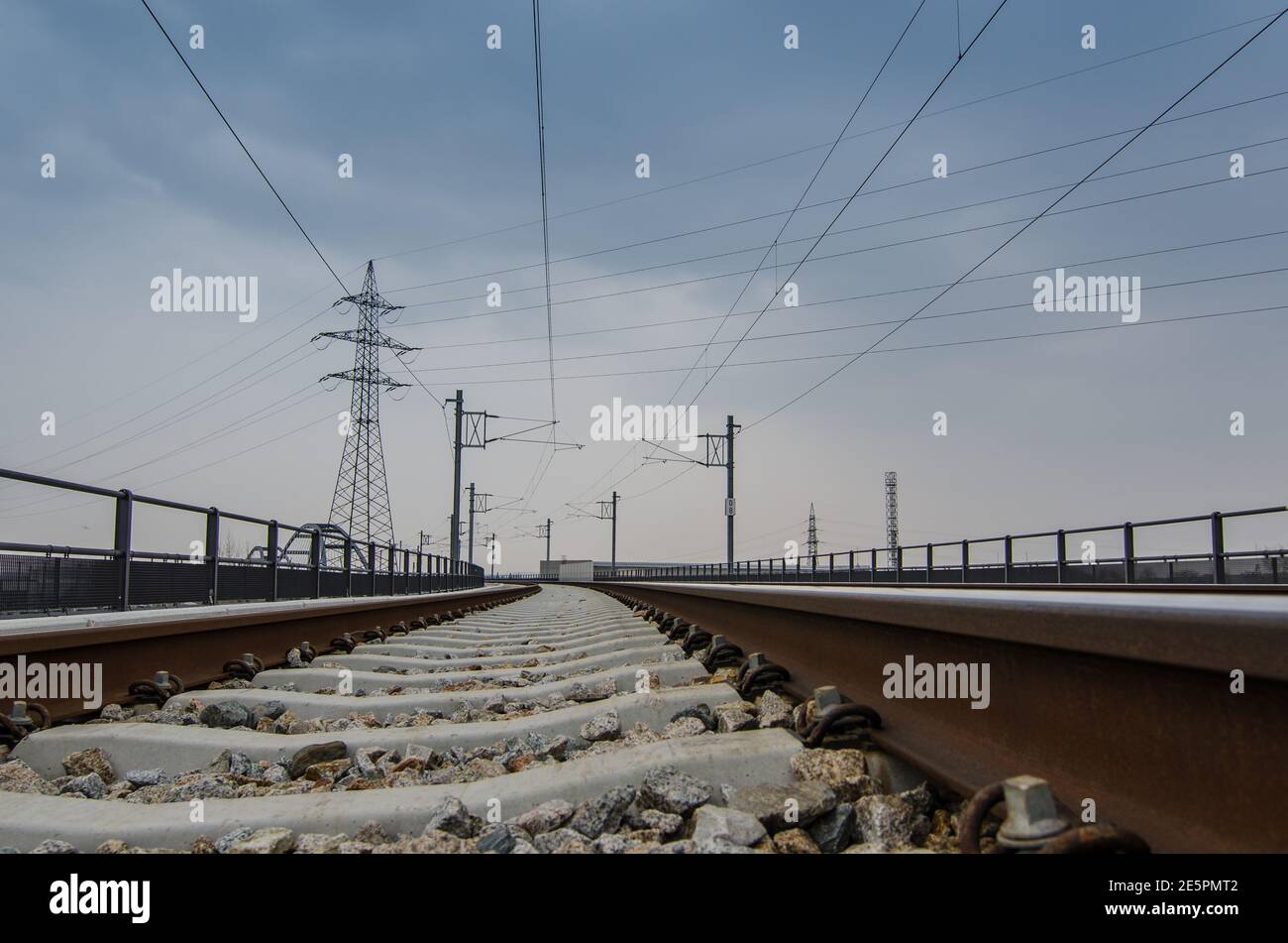 rails detailed view of train Stock Photo - Alamy