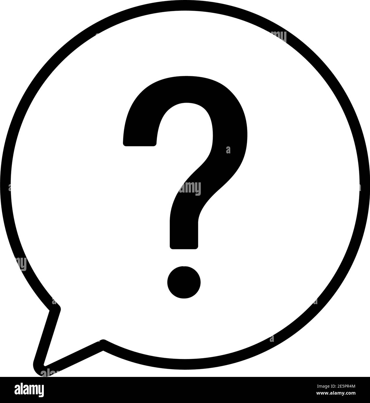 Question mark in line speech bubble. Help sign. Support linear concept ...