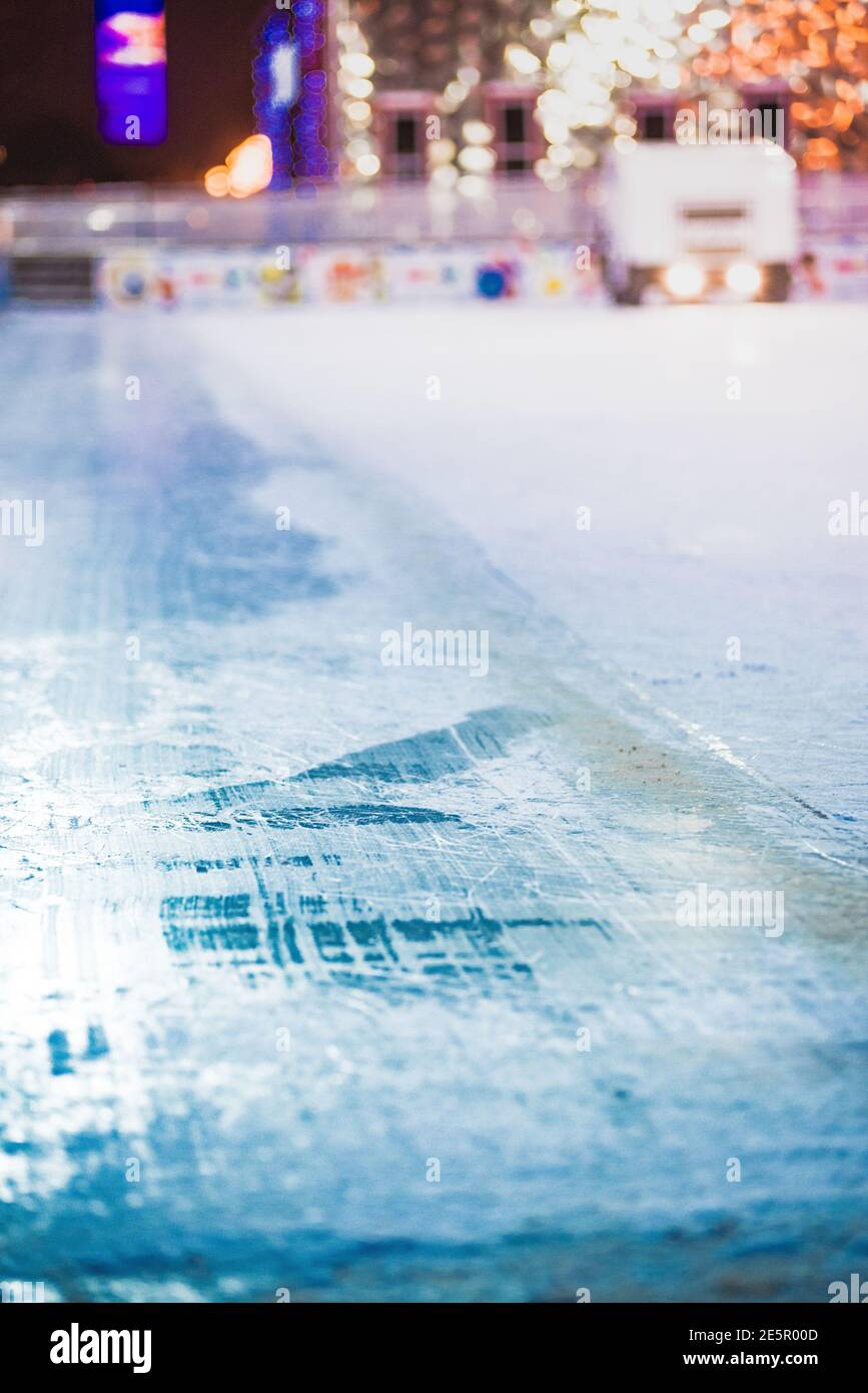 empty ice rink, hockey and skating arena indoors Stock Photo - Alamy