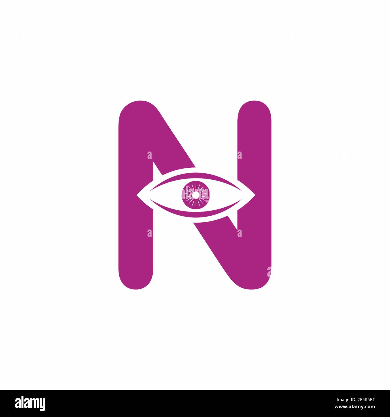 Purple N letter with eye logo template for your business purpose Stock ...