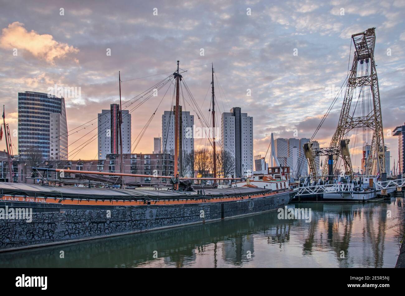 Rotterdam, The Netherlands, January 13, 2021: spectacular sky at ...