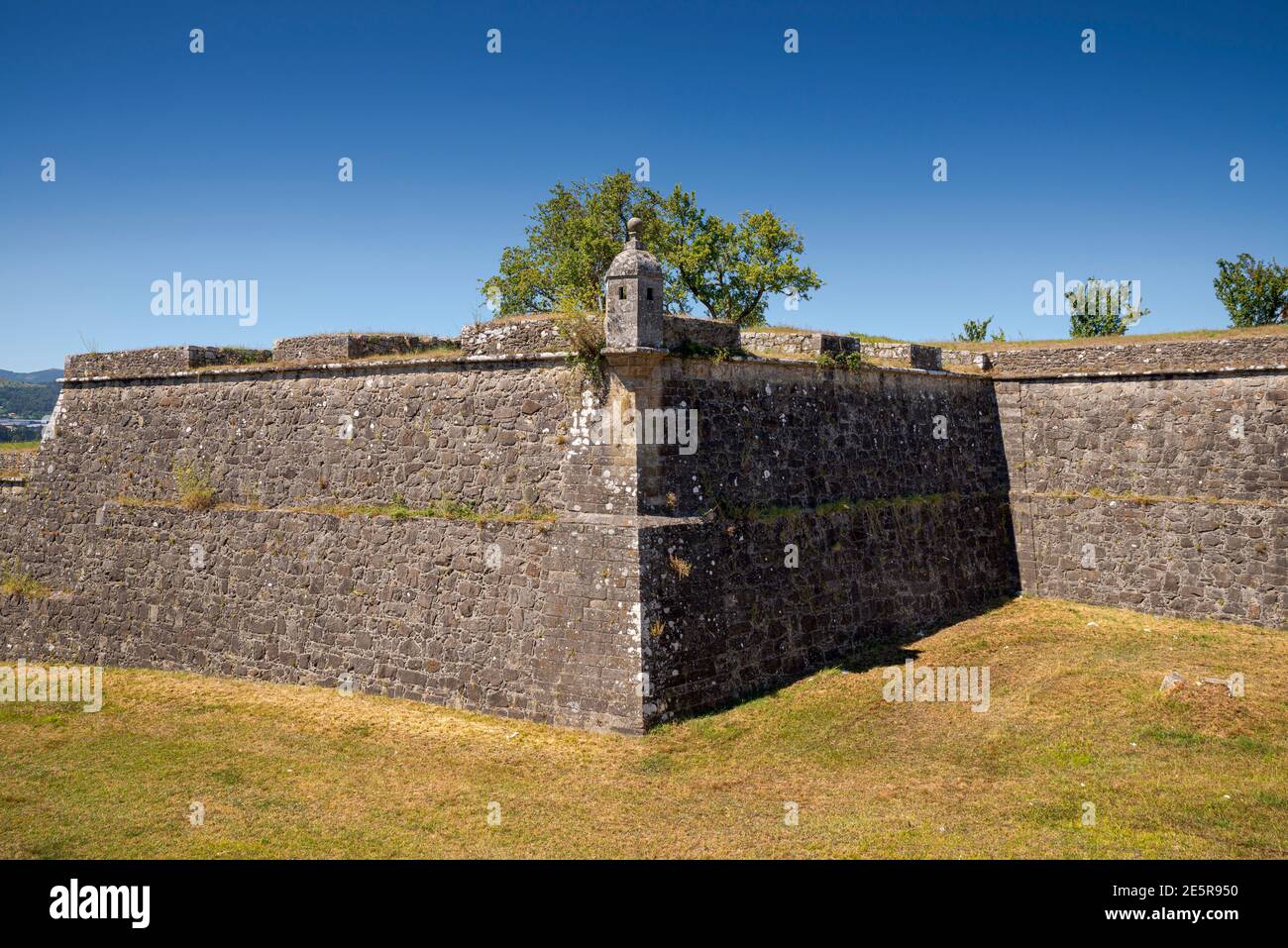 Defensive walls of the Fortress of Valenca do Minho, a historic city in ...