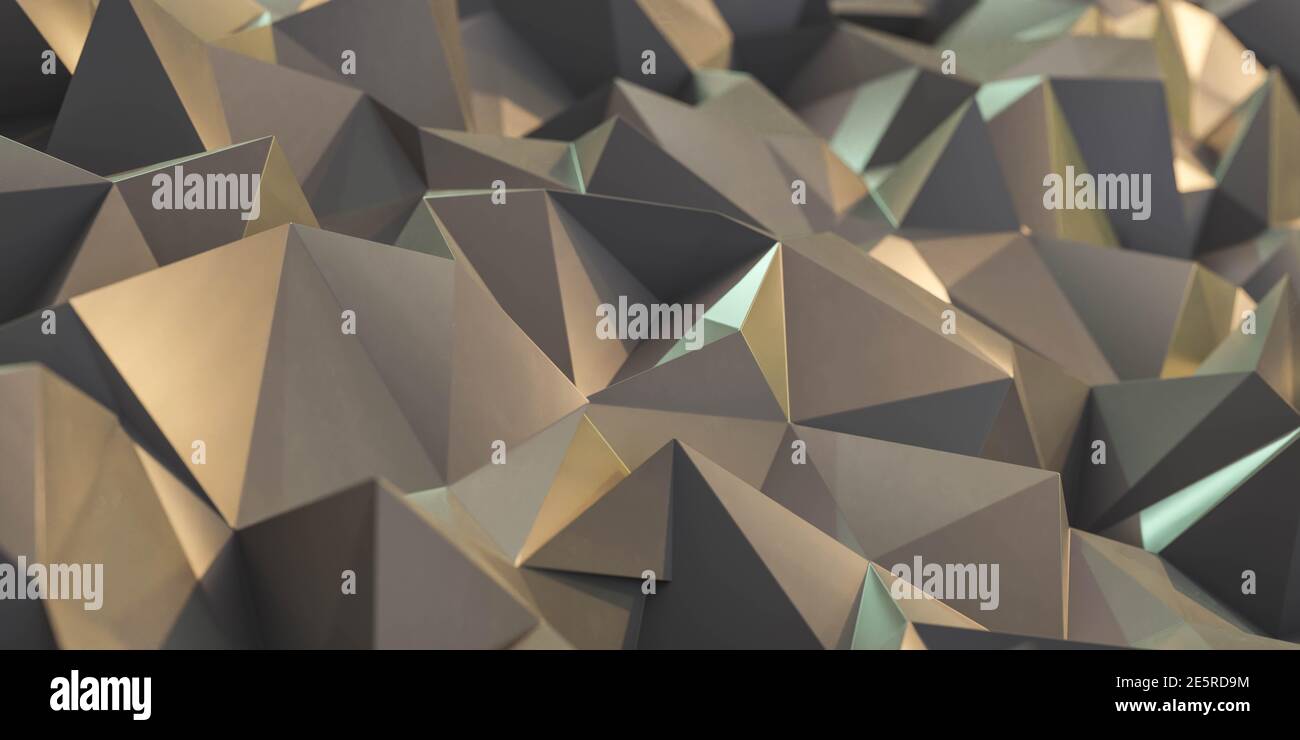 abstract gold triangle shape geometric pattern background 3d render ...