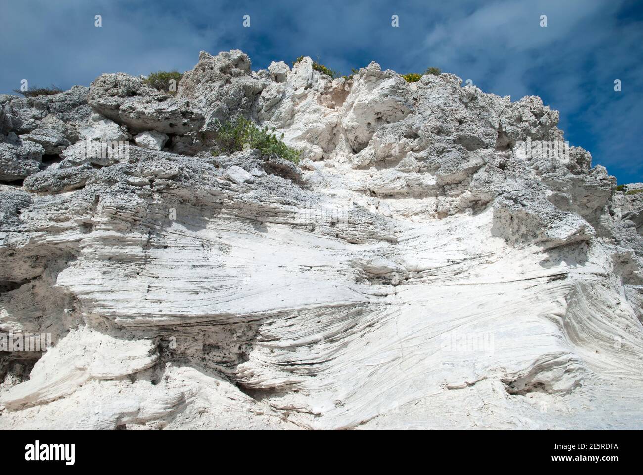 The abstract view of eroded rock formation on a shore of Grand Turk ...