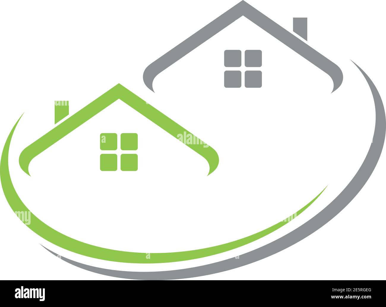 Two houses, roofs, real estate, roofer, logo Stock Vector Image & Art ...