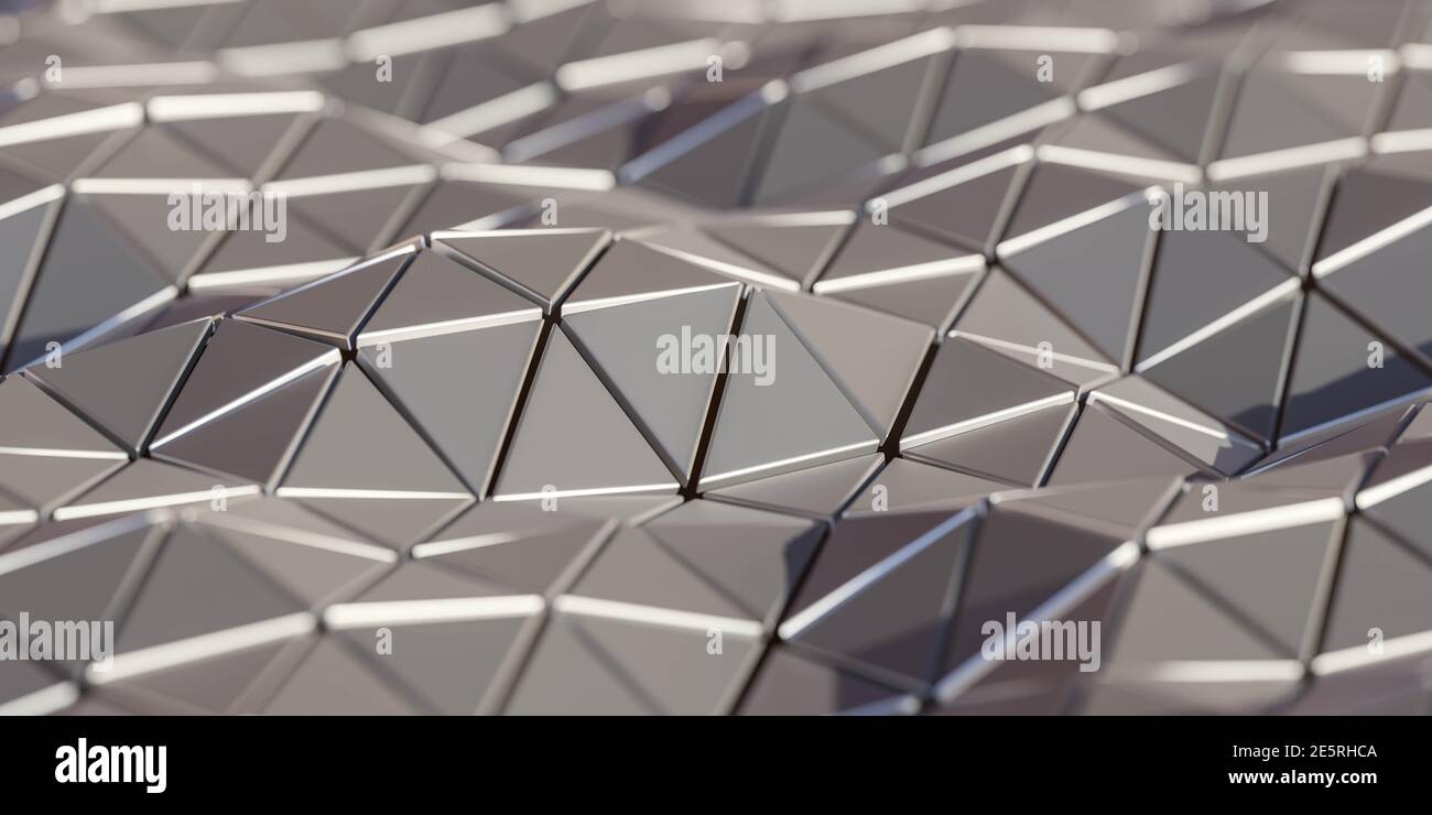 metallic surface triangle geometric shape pattern 3d render ...