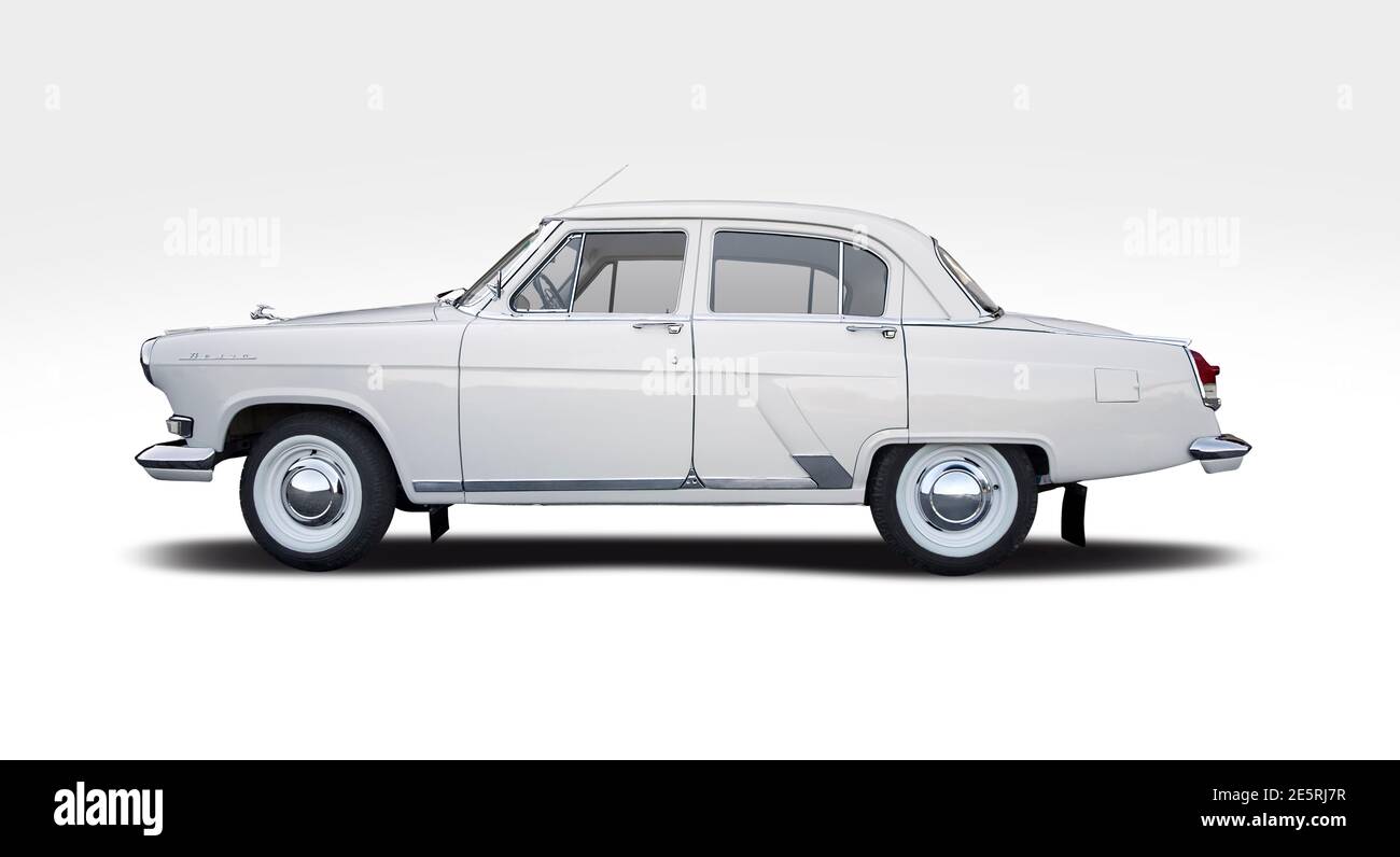 Classic Russian car side view isolated on white background Stock Photo ...