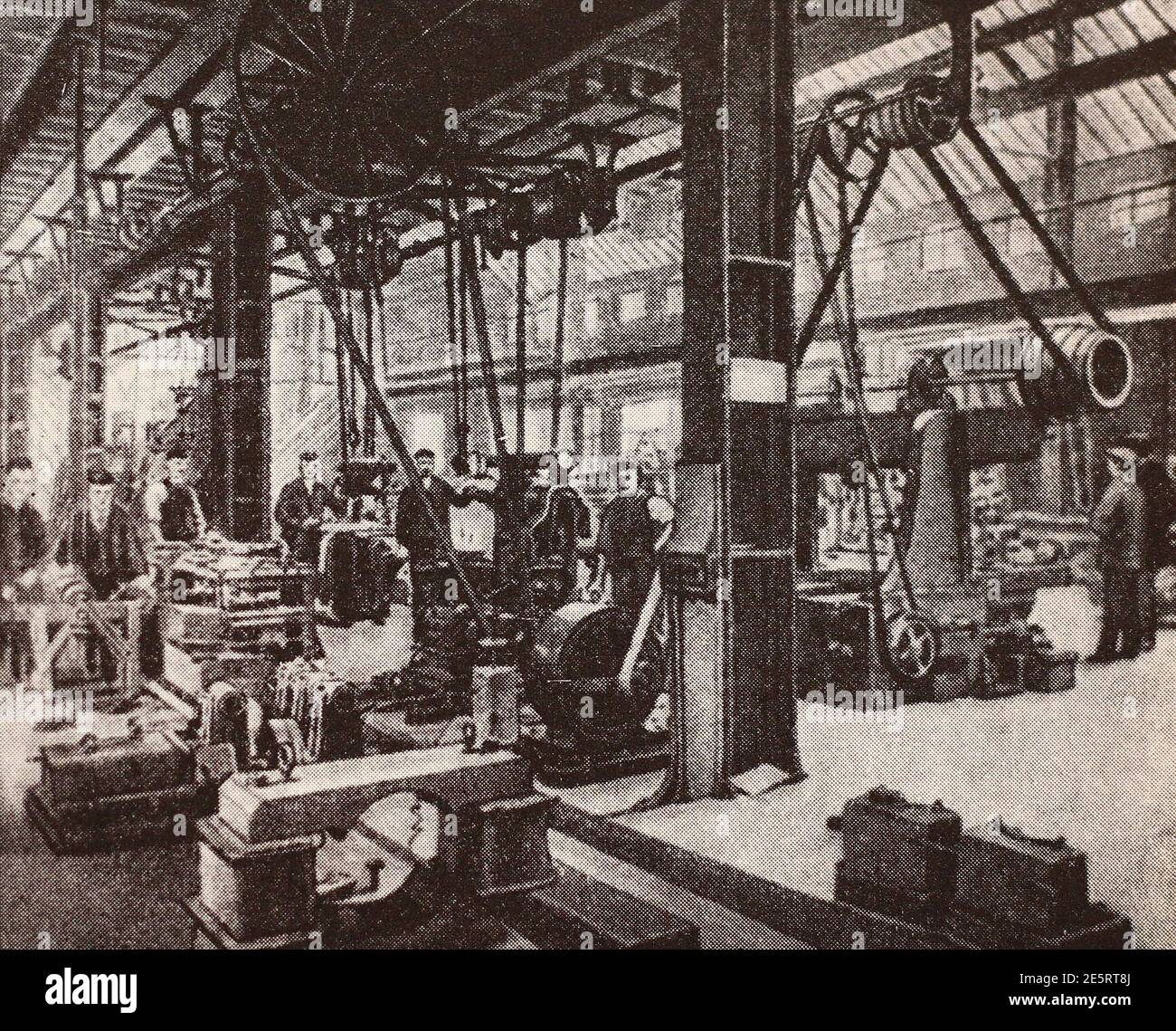 Machine tools powered by electric motors at the end of the 19th century ...