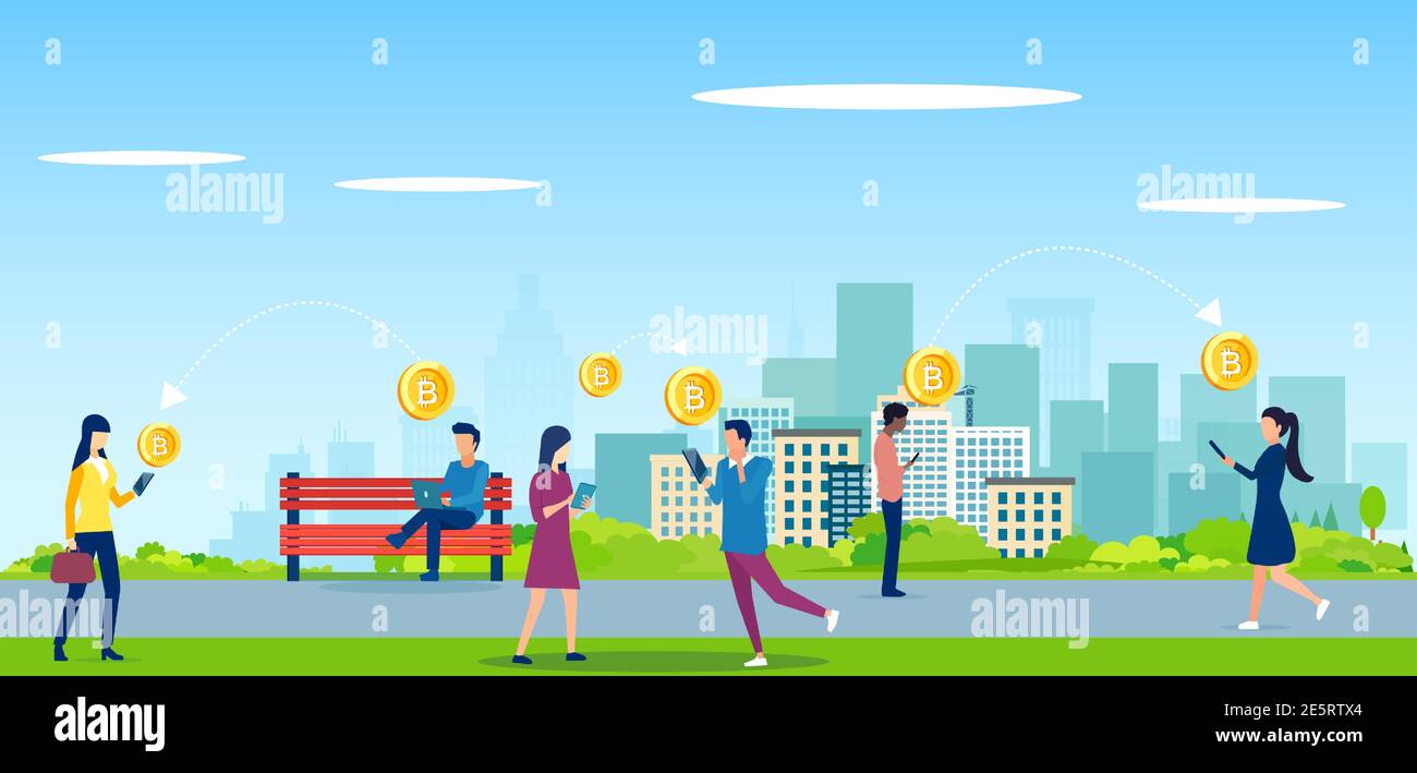 Money transfer man using Stock Vector Images - Alamy