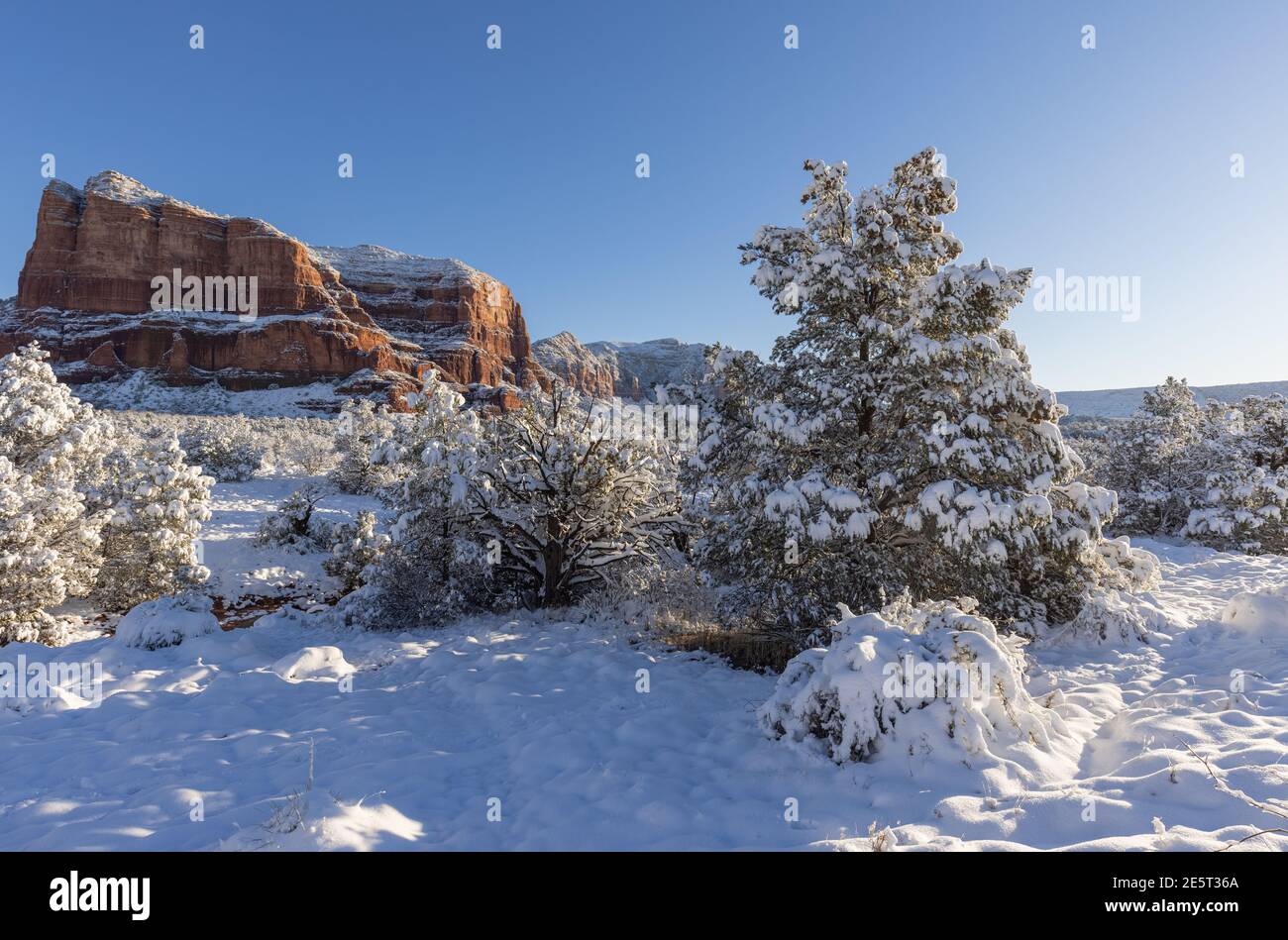 Snow Covered Winter Landscape in Sedona Arizona Stock Photo - Alamy