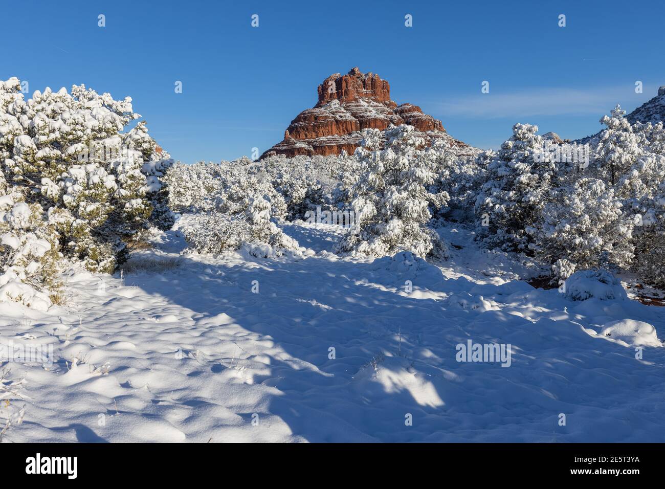 Snow Covered Winter Landscape in Sedona Arizona Stock Photo - Alamy