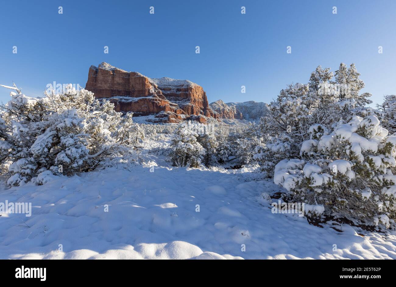 Snow Covered Winter Landscape in Sedona Arizona Stock Photo - Alamy