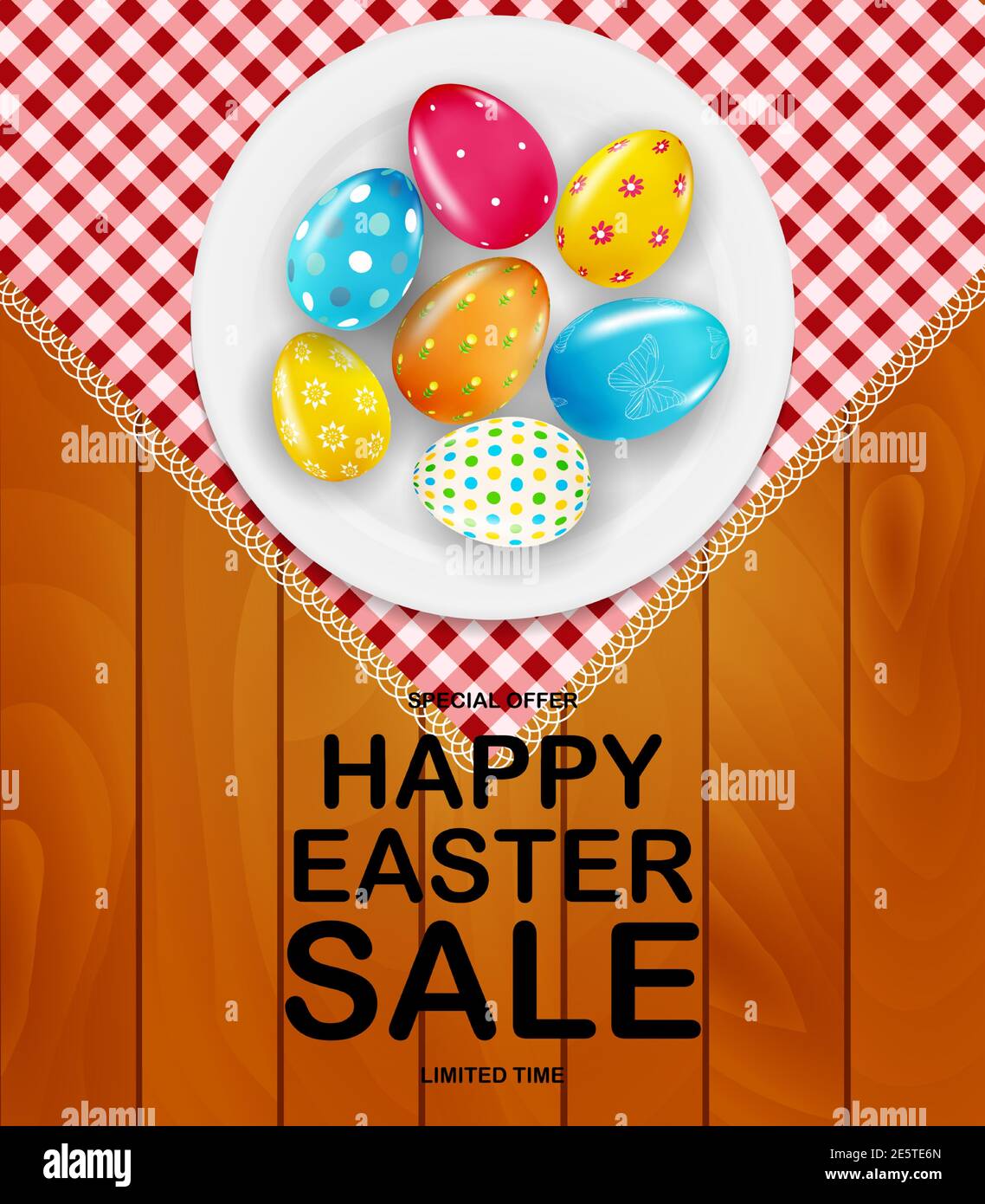 Easter poster template with 3d realistic golden Easter eggs. Template ...