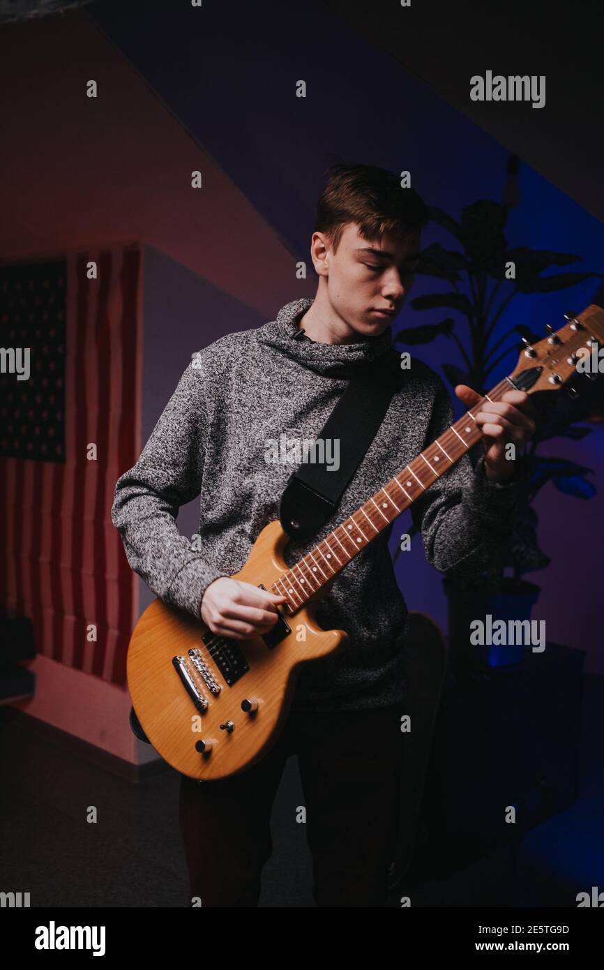 Teenage Guy Guitar High Resolution Stock Photography and Images - Alamy