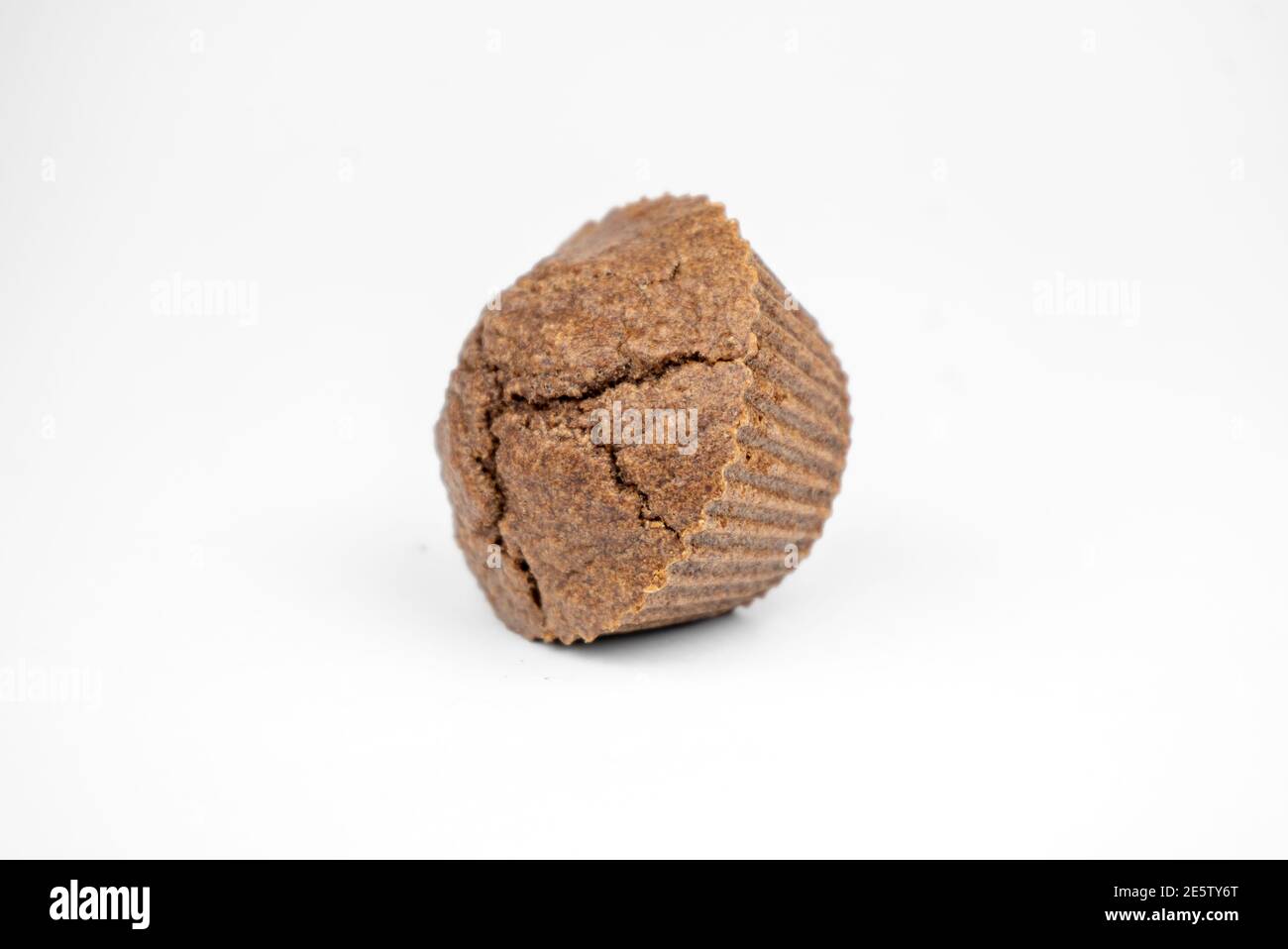 Homemade chocolate brown muffins isolated on white background Stock ...