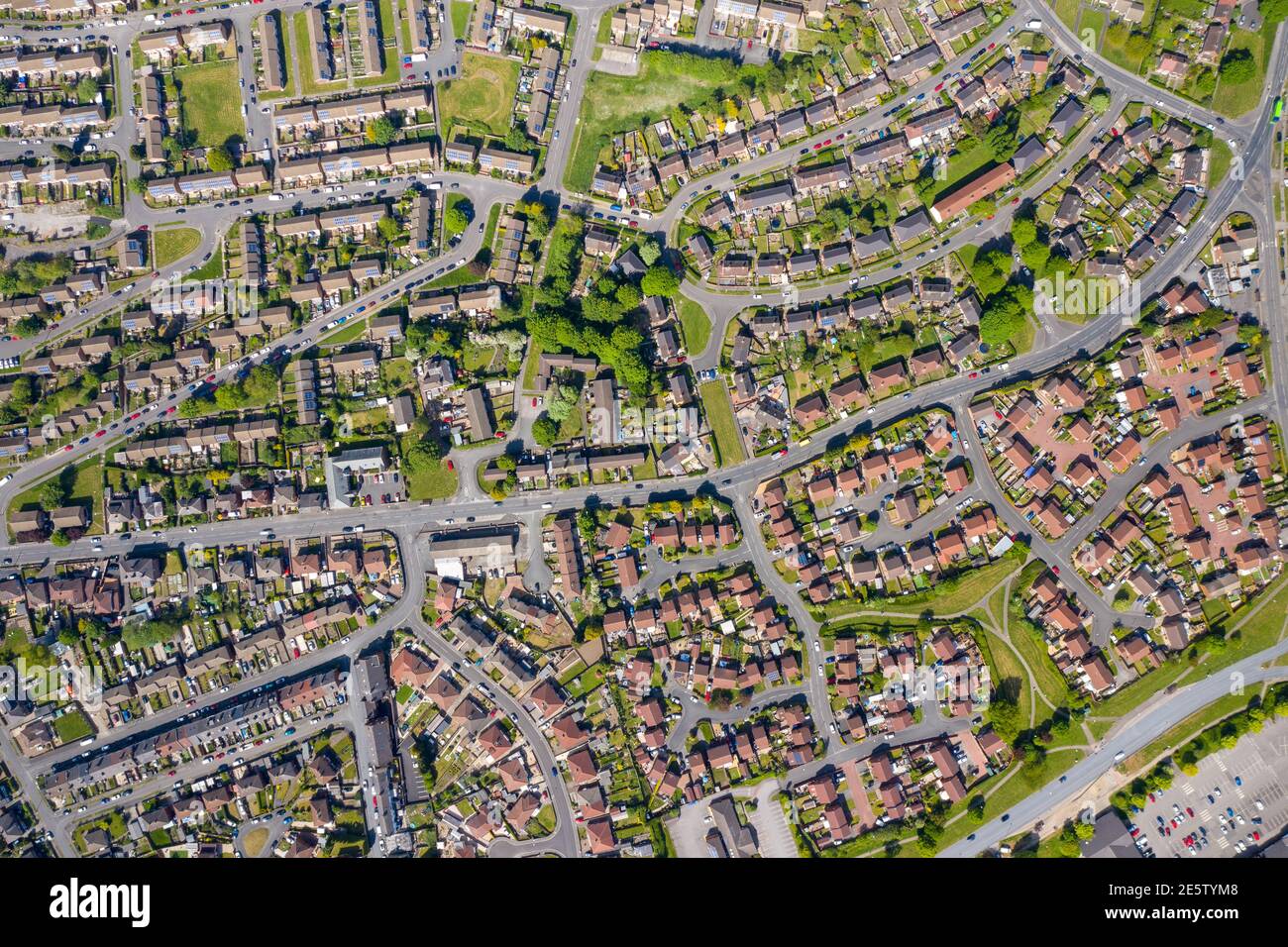 Top down aerial photo of the British town of Middleton in Leeds West ...