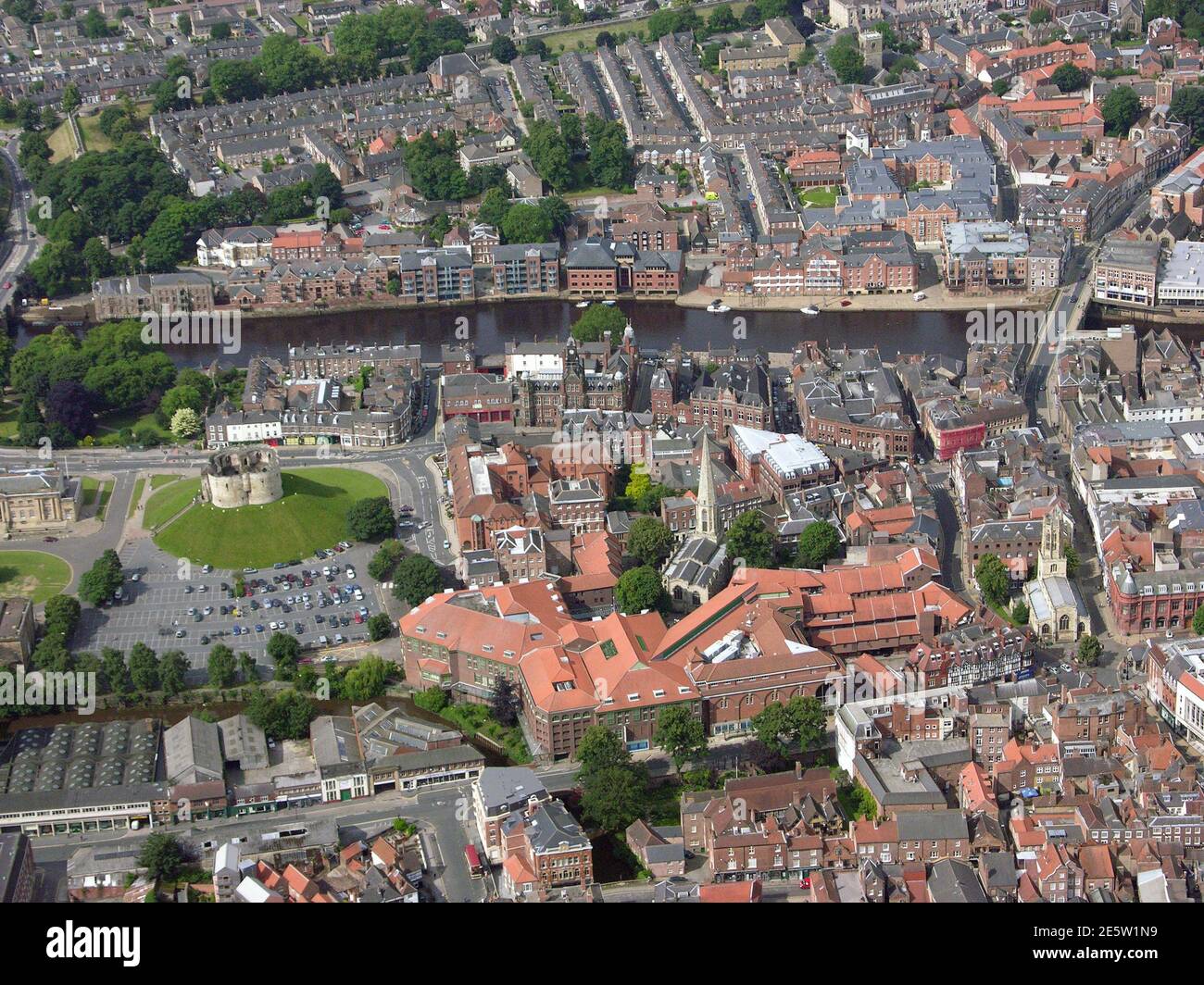 aerial view of York city centre, incl Jorvik Viking Centre, Cliffords ...