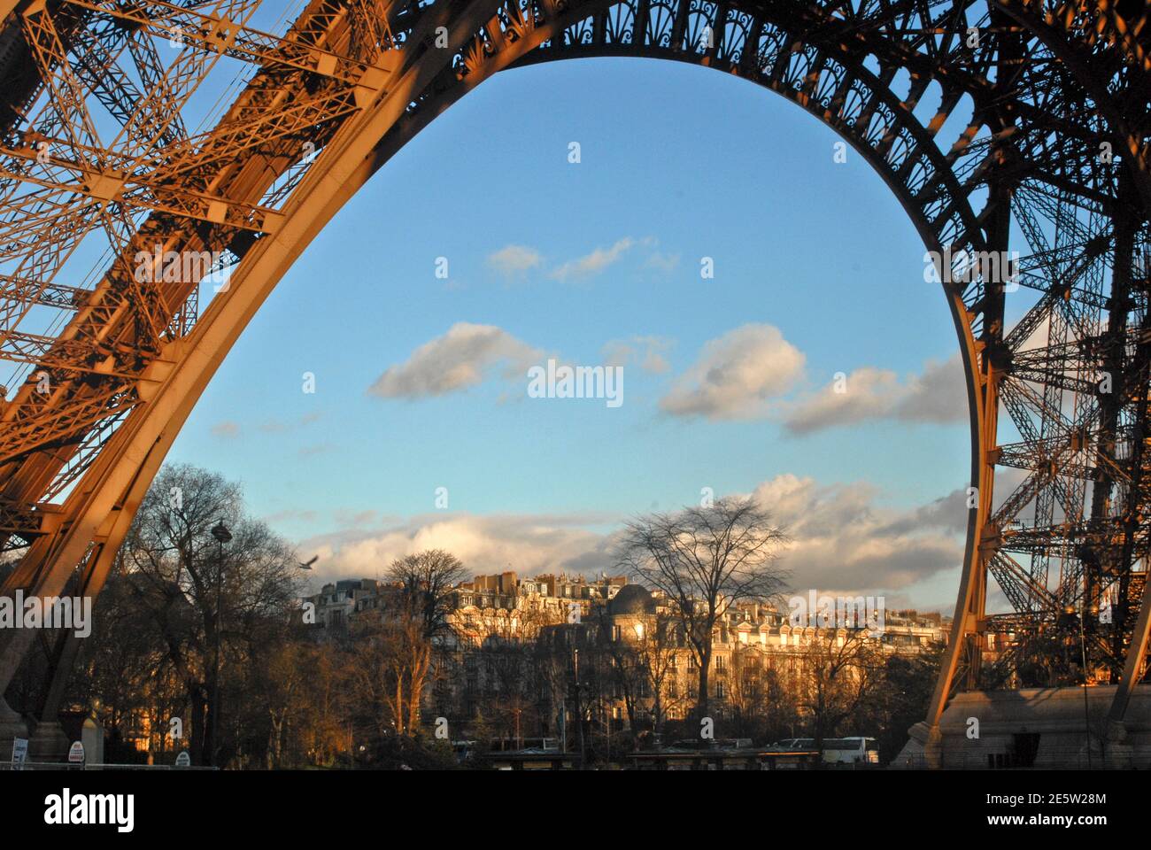 Paris view from the bottom of the Eiffel Tower. Paris, France Stock ...
