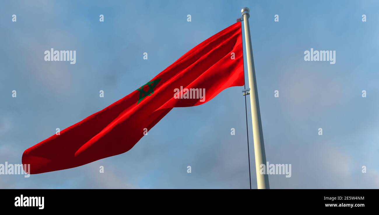 Morocco flag 3d realistic waving hi-res stock photography and images ...