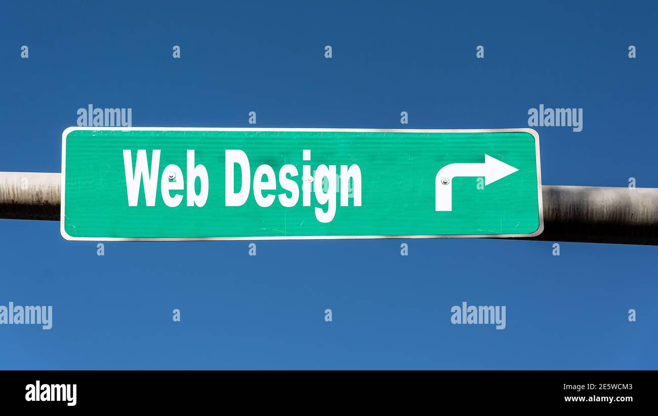 Street Sign the Direction Way to Web Design Stock Photo - Alamy