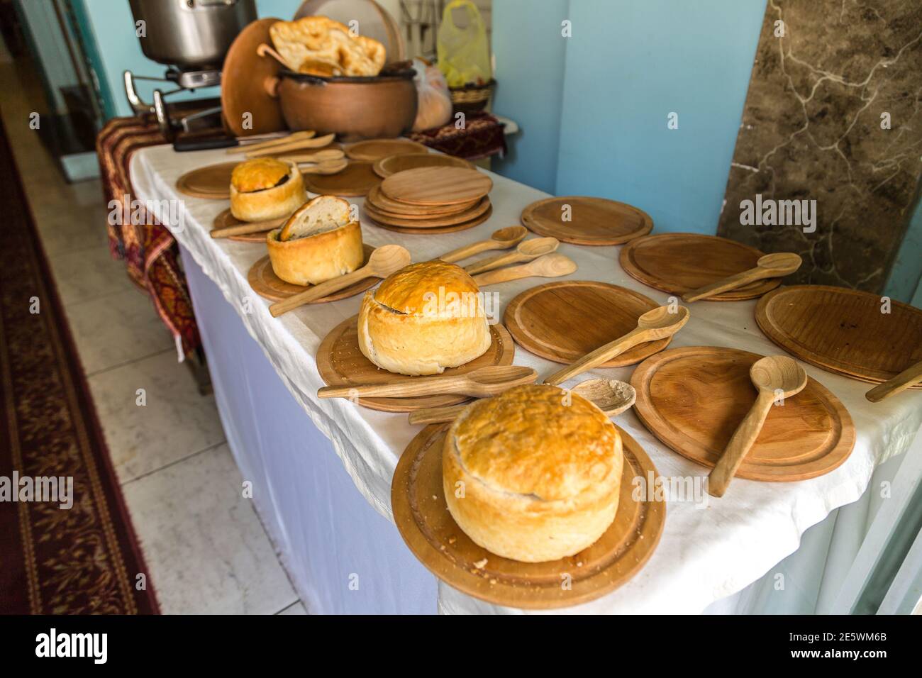 Traditional Turkish bread in Istanbul, Turkey in a beautiful summer day ...