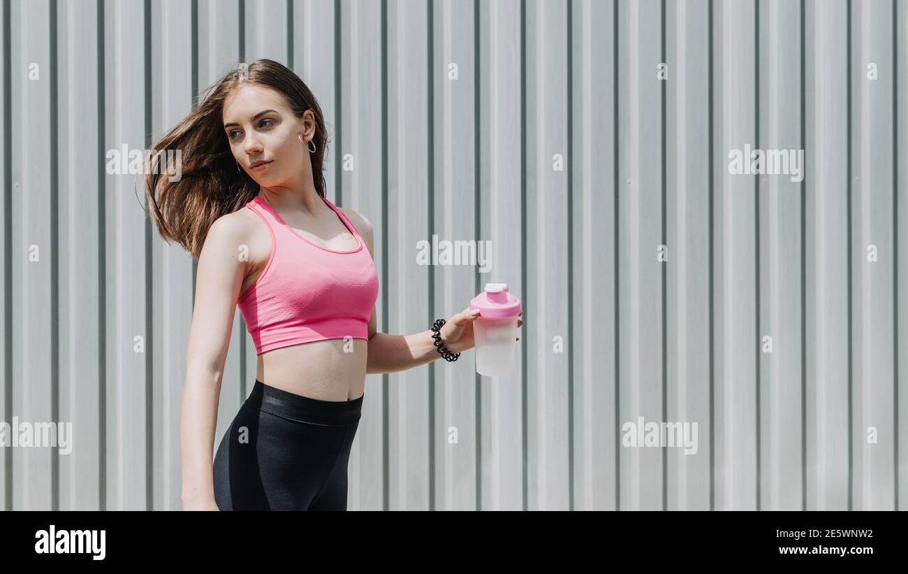 Teen Fitness, Physical activity for teenagers. Young sporty girl having ...