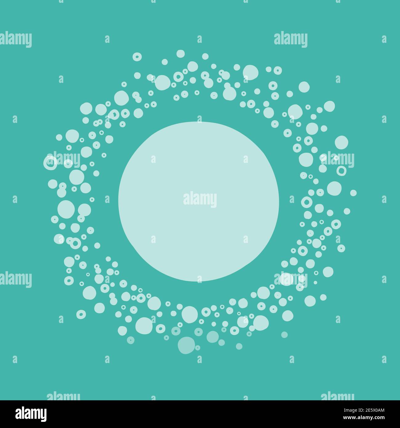 Cute Bubble round frame for text on turquoise background. Colorful ...