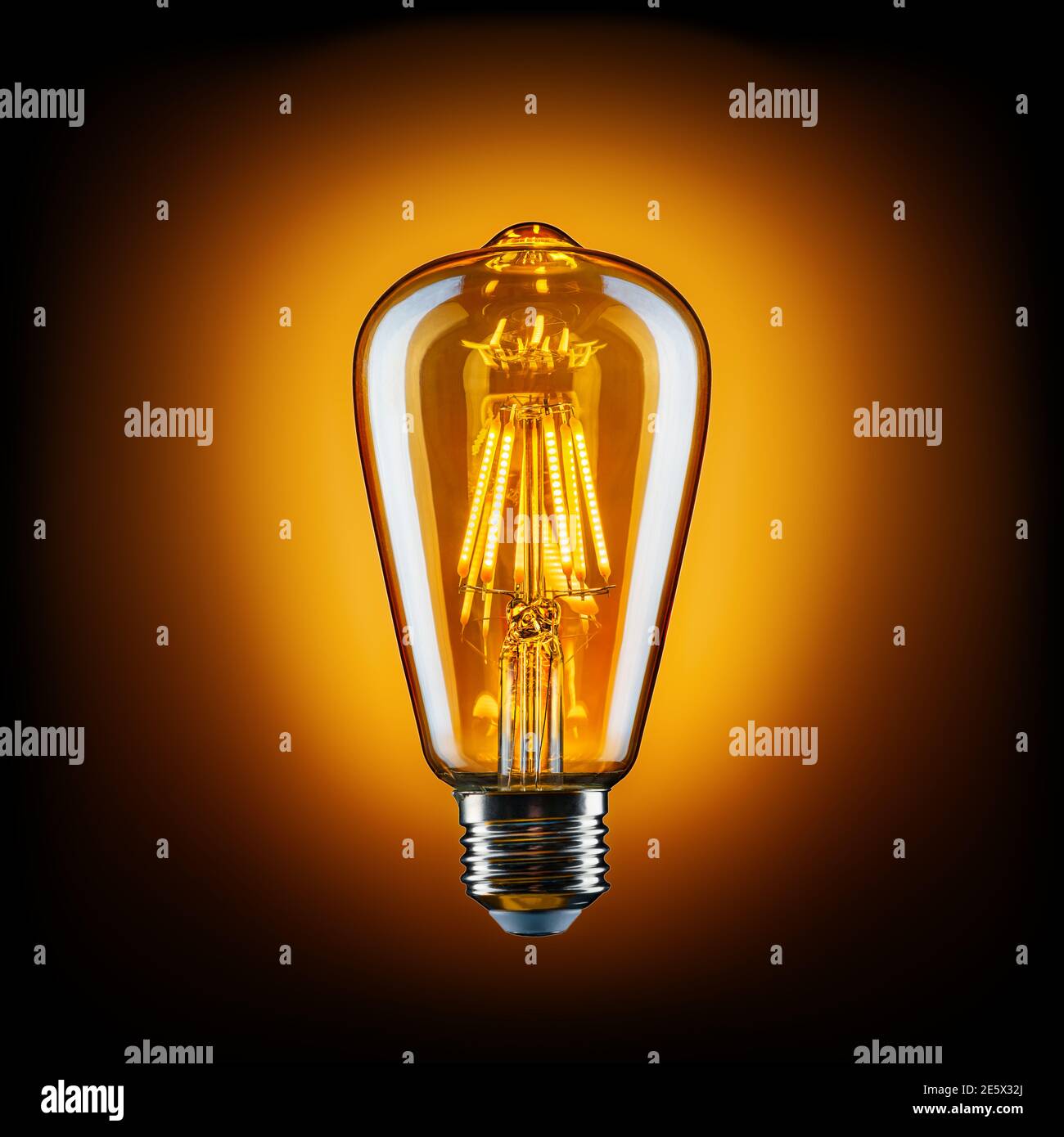 vintage LED light bulb against black Stock Photo - Alamy