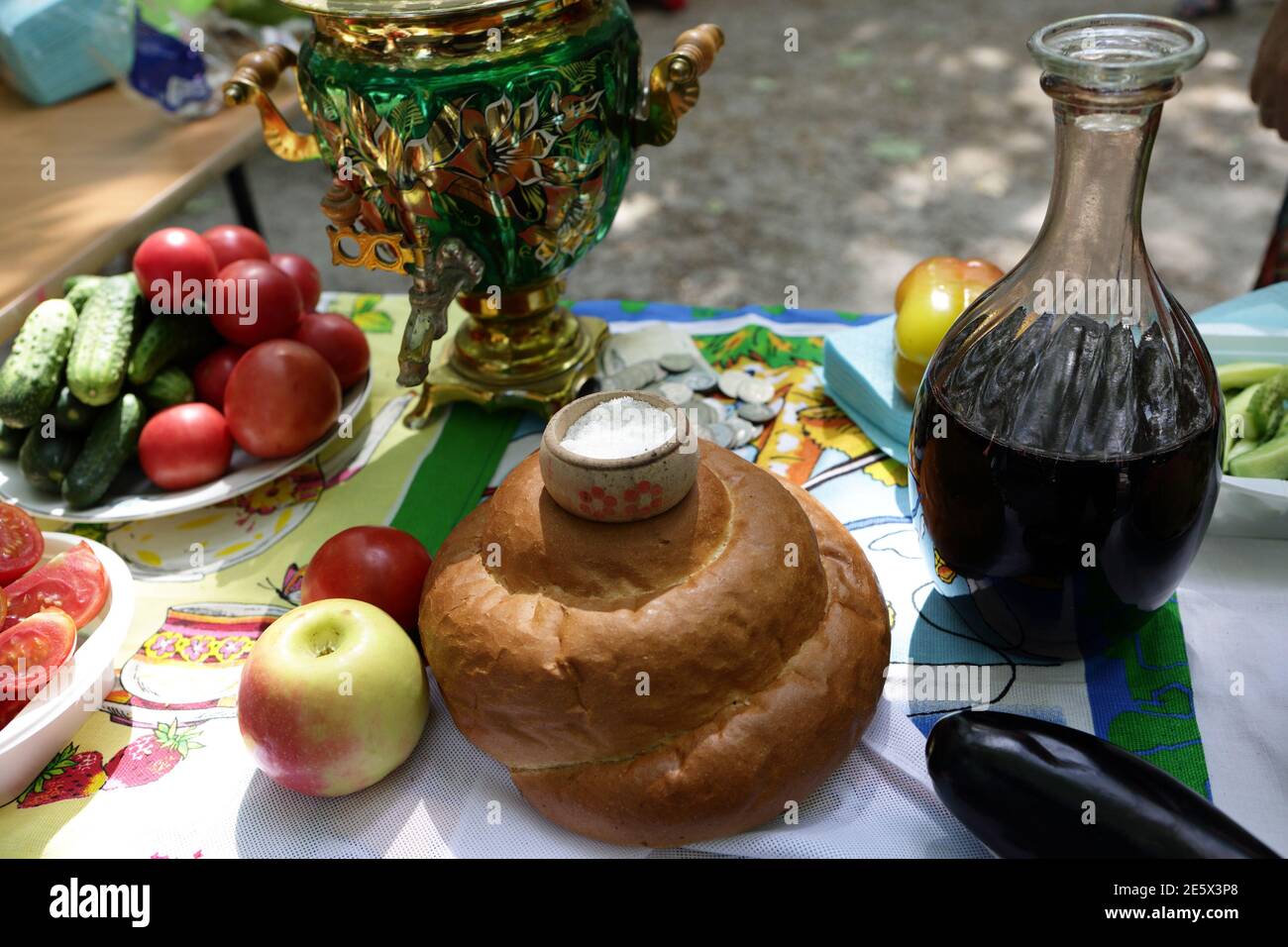 Loaf of bread on a table at buffet Stock Photo - Alamy