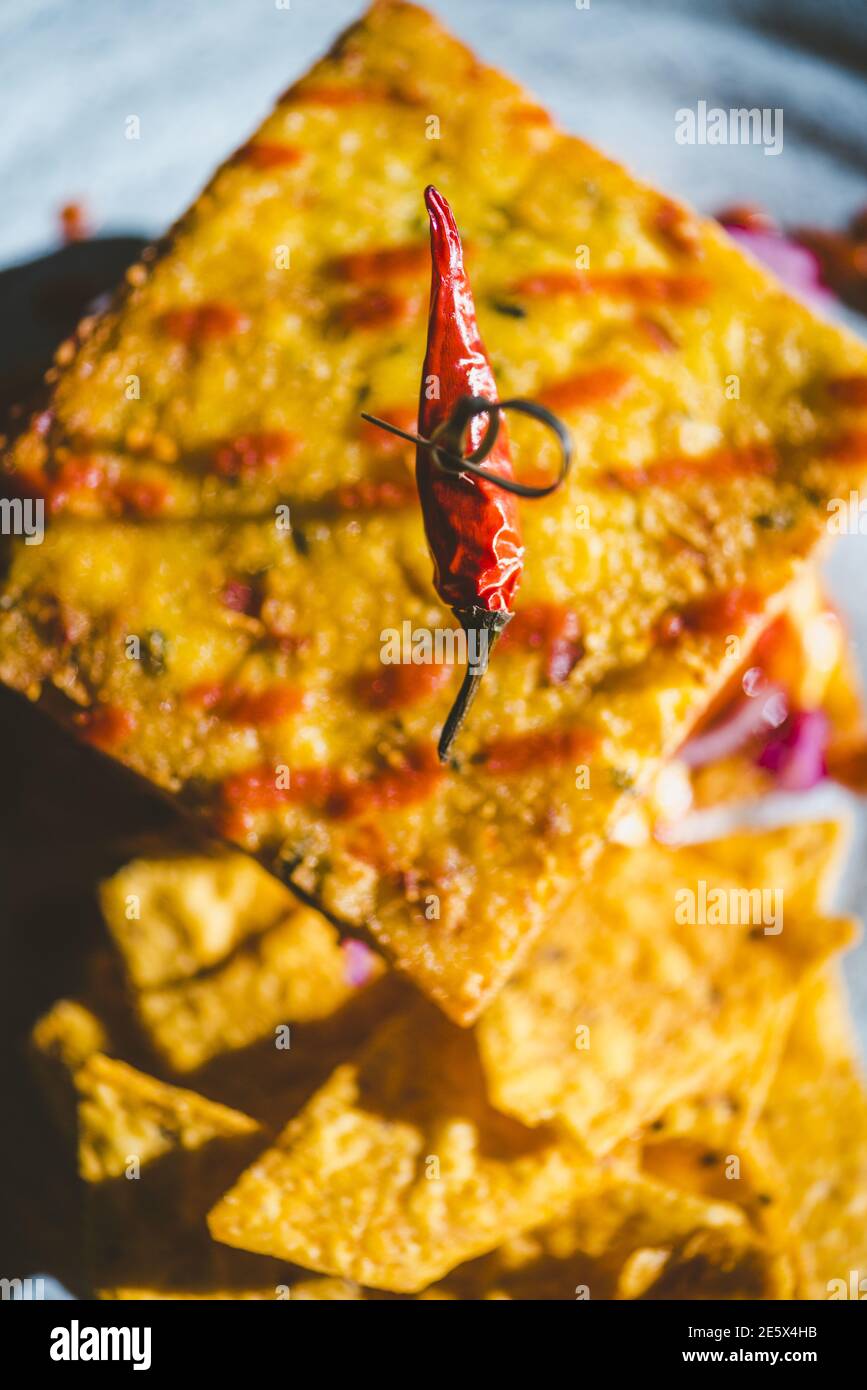 Vertical shot of deliciously spicy food with chili Stock Photo - Alamy